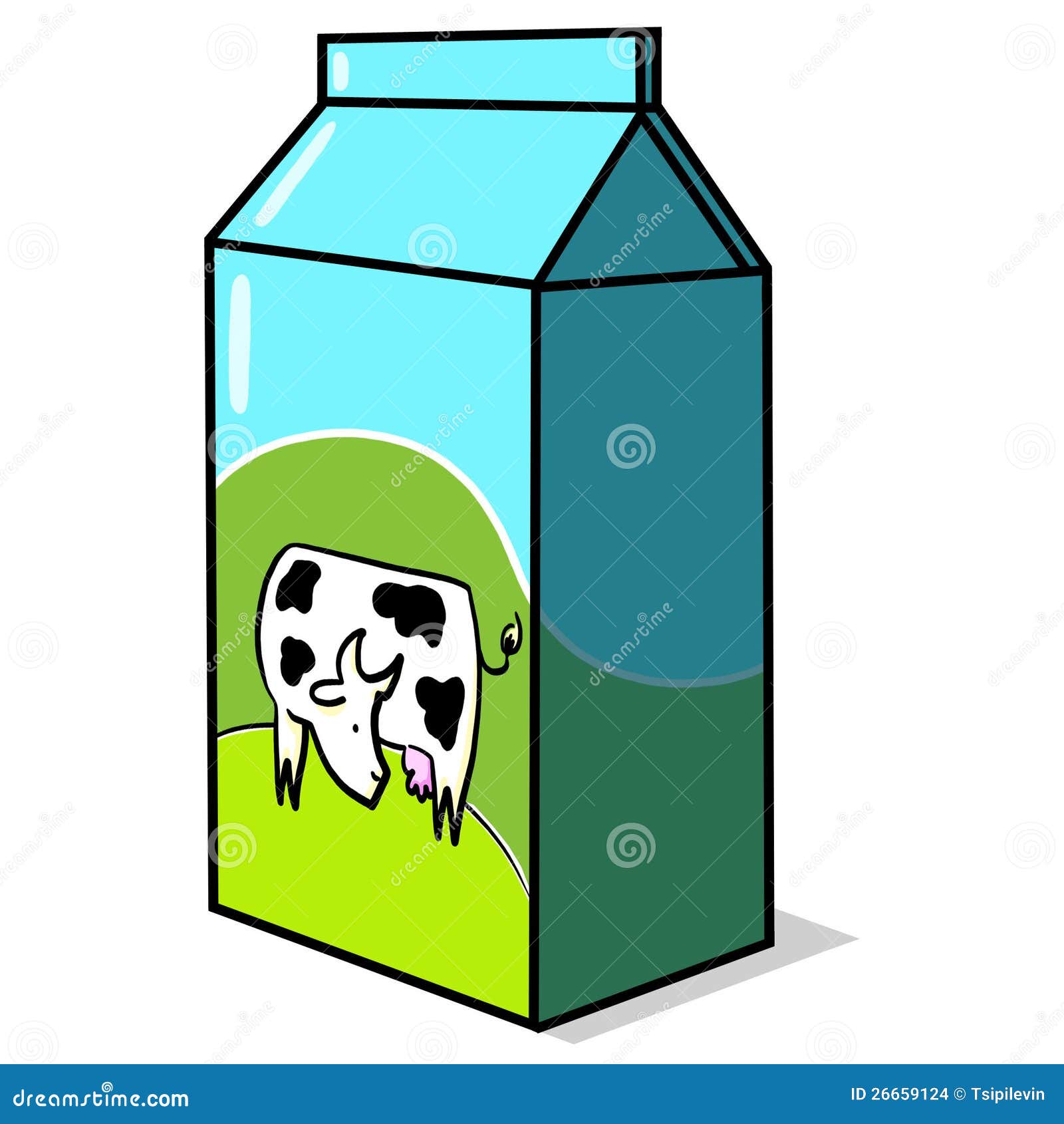 Milk Carton Illustration on White Background Stock Illustration ...