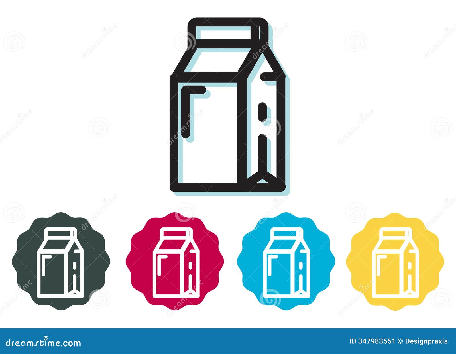 Milk Carton Icon stock illustration. Illustration of fresh - 347983551