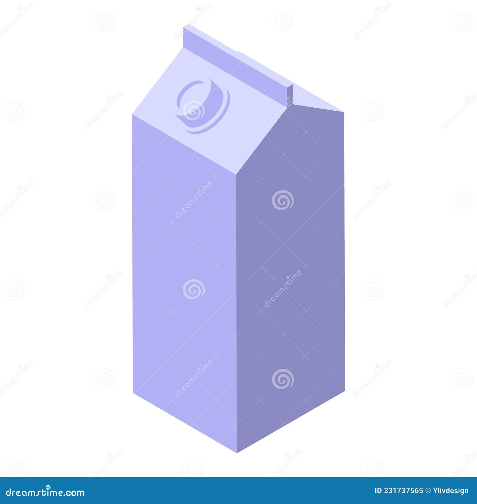 Milk Carton Packaging Showing Open Cap Isometric View Stock ...