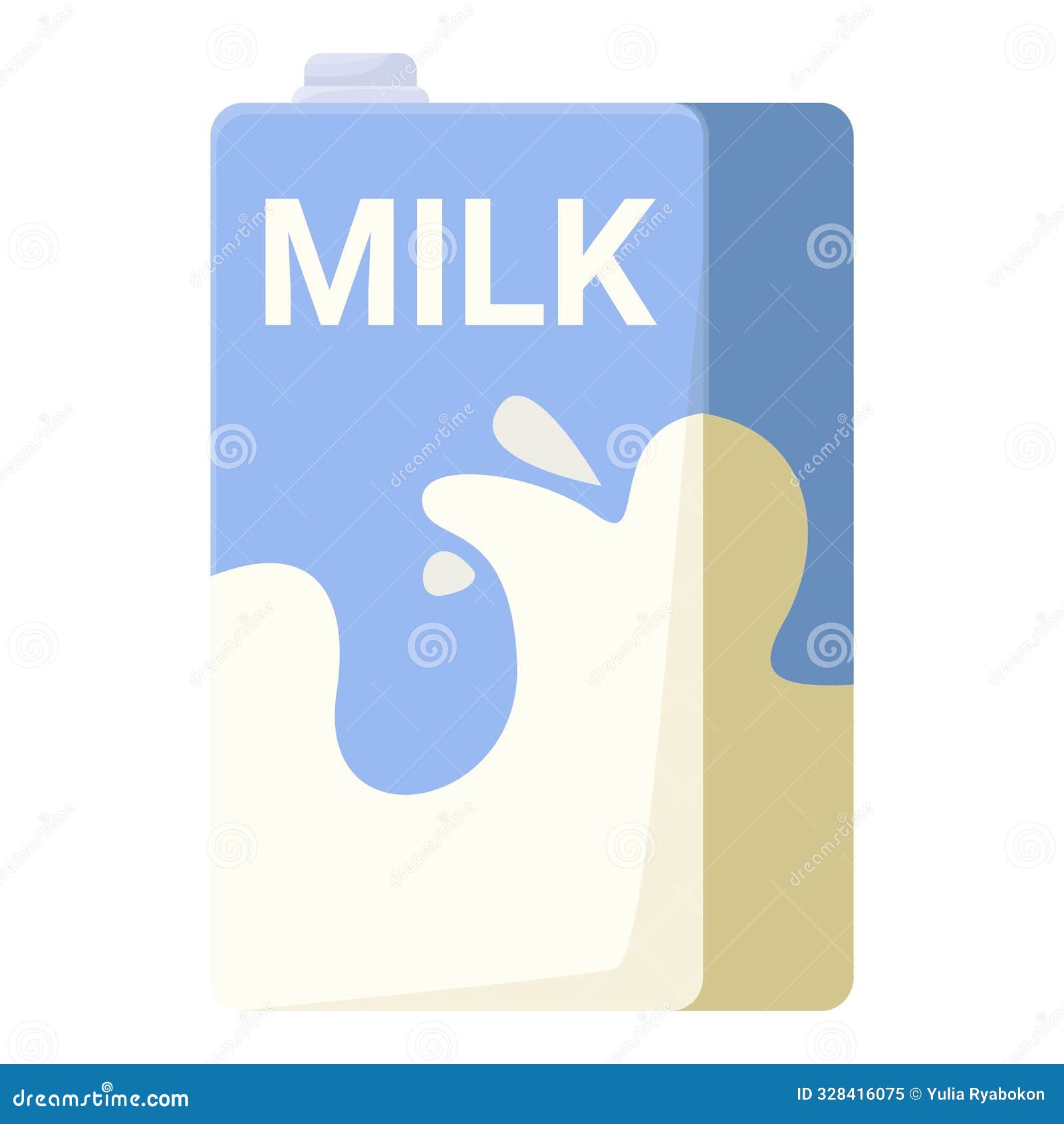 Milk Carton Packaging with Splashing Liquid Design Stock Illustration ...