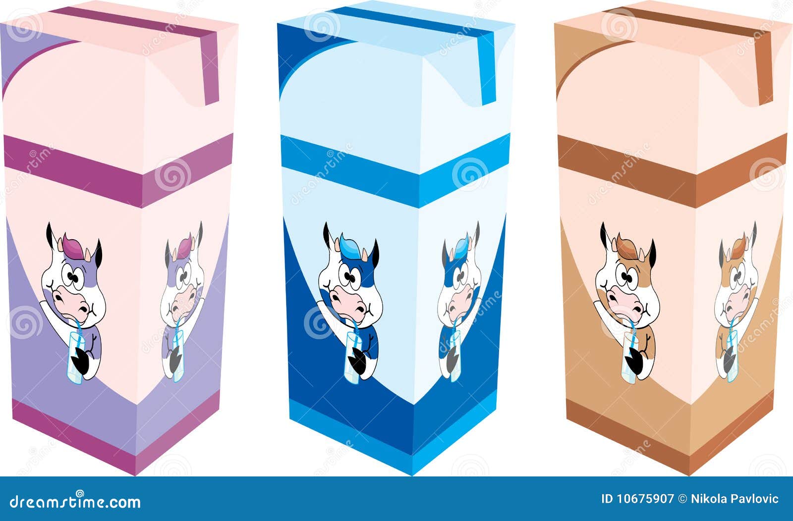 Milk cartons stock vector. Illustration of cartoon, glass - 10675907