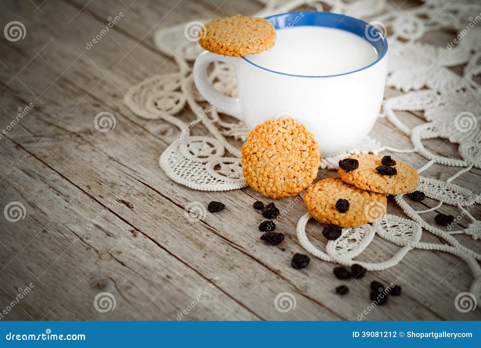 Milk and Cereal Biscuits stock photo. Image of brown - 39081212