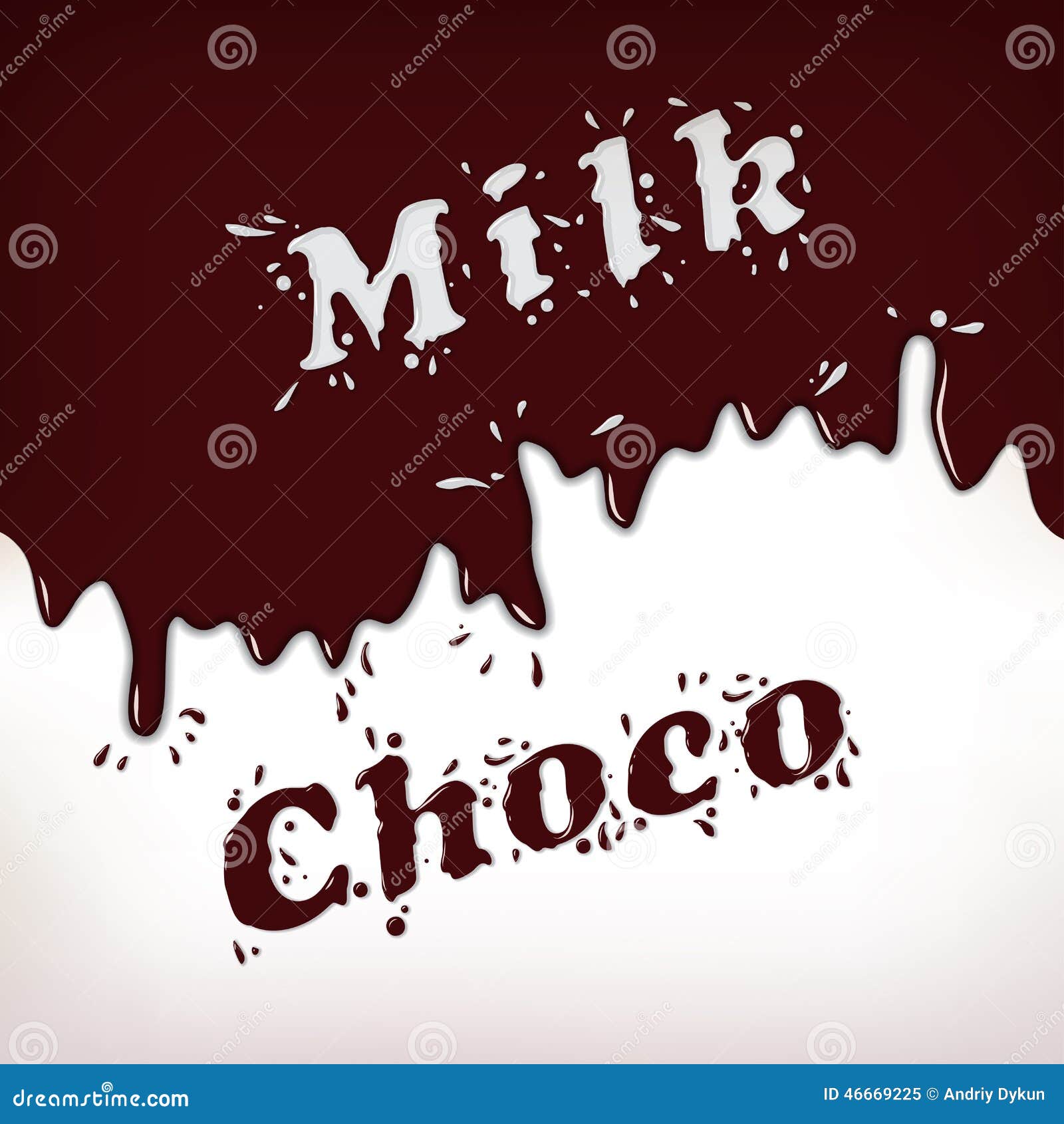 Milk And Choco Splash Cartoon Vector | CartoonDealer.com #46669225