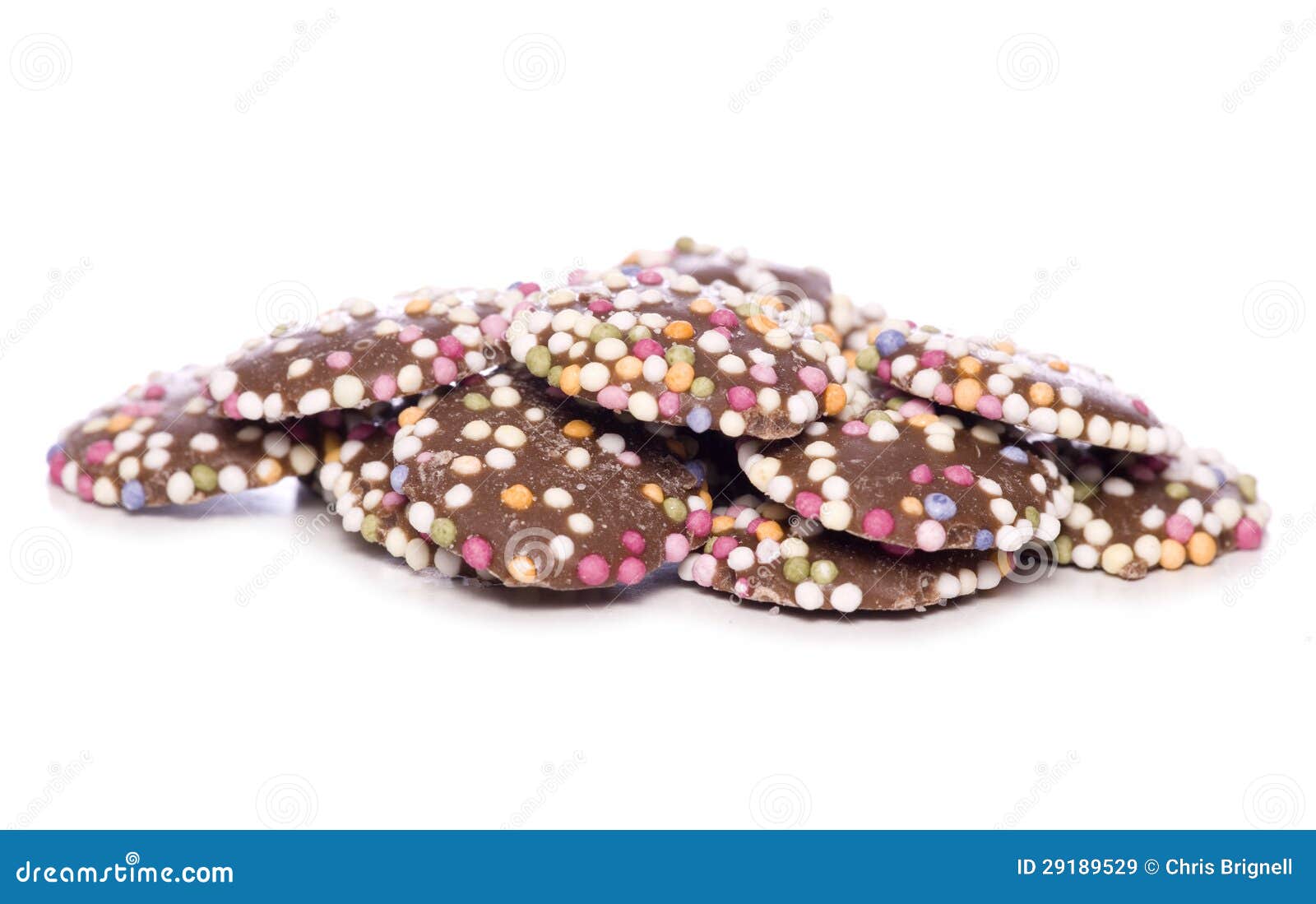 Milk Chocolate Buttons with Sprinkles Cutout Stock Image - Image of ...