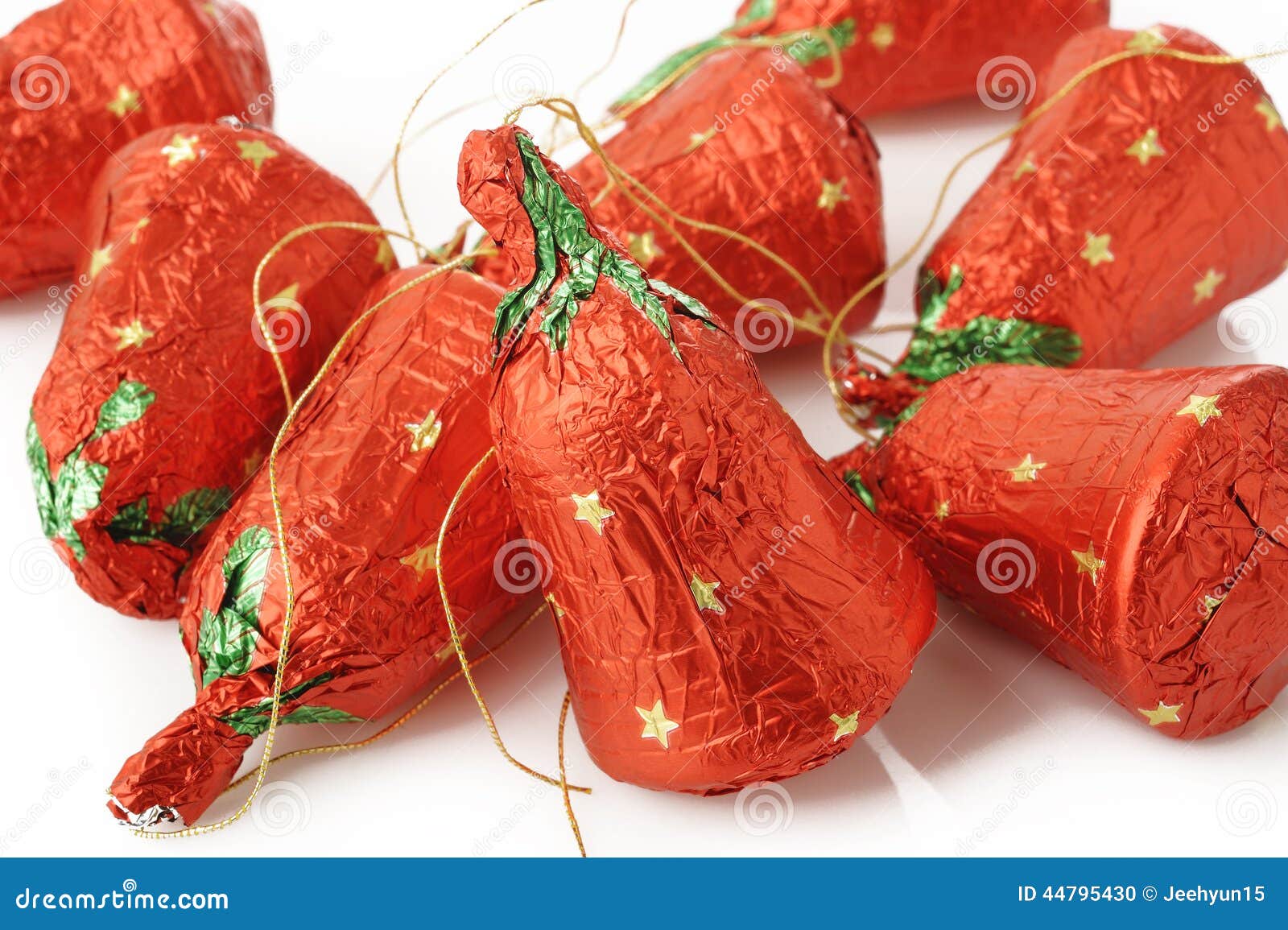 Milk Chocolate Christmas Bell on White Stock Photo - Image of dessert ...