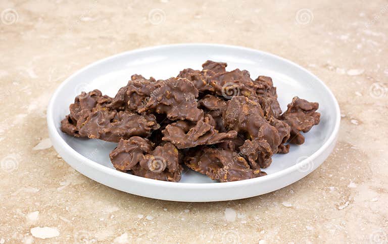 Milk Chocolate Cornflake Clusters Stock Photo - Image of cornflake ...