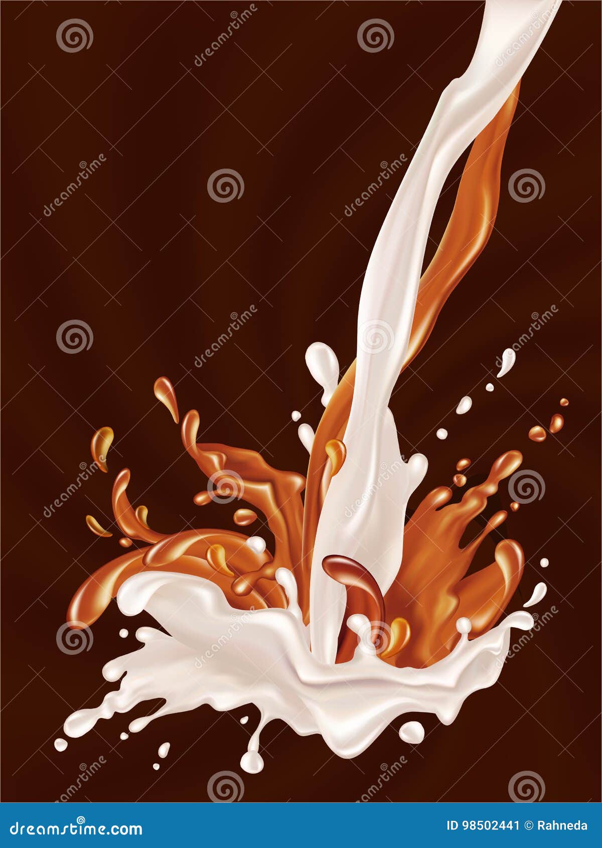 Milk and chocolate flow. stock illustration. Illustration of cocoa ...