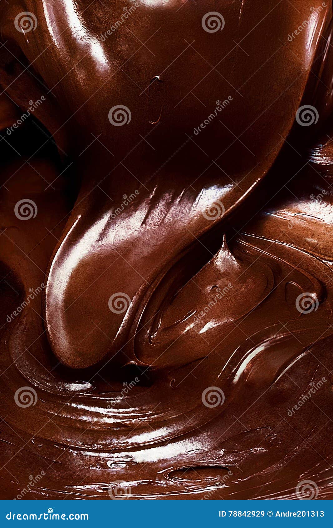 Milk Chocolate Flowing a Large Drop Stock Image - Image of round ...