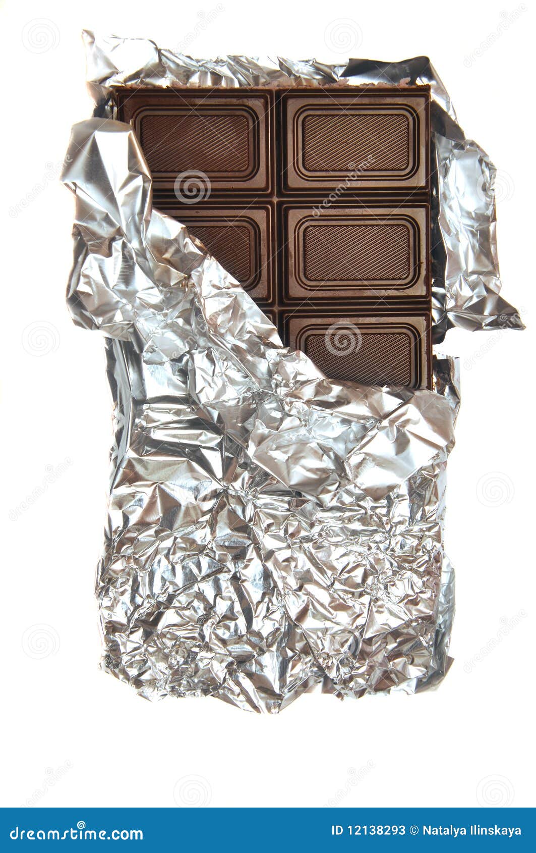 Milk chocolate in foil stock image. Image of white, delicious - 12138293