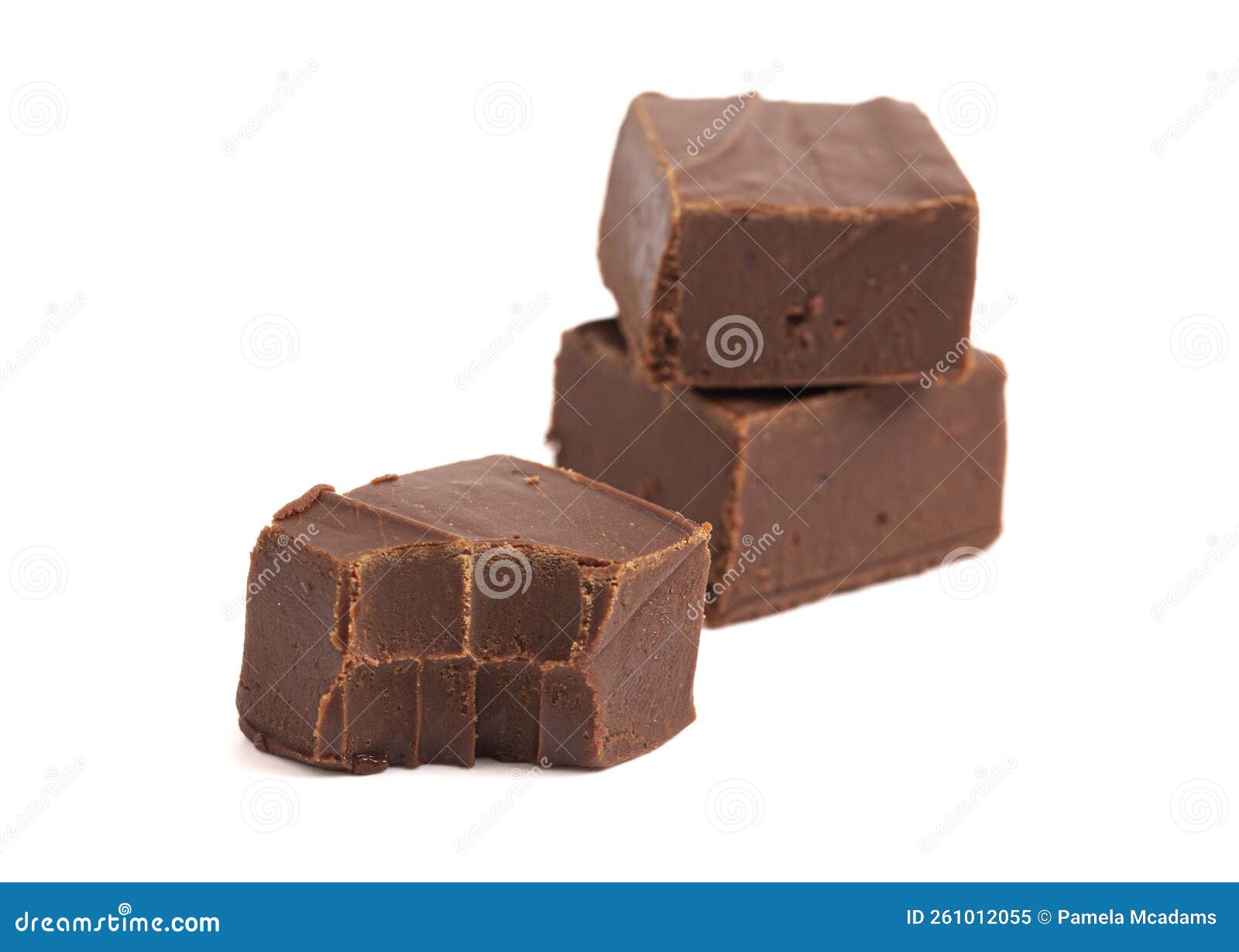 Milk Chocolate Fudge in 1 Inch Cubes Stock Image - Image of serving ...