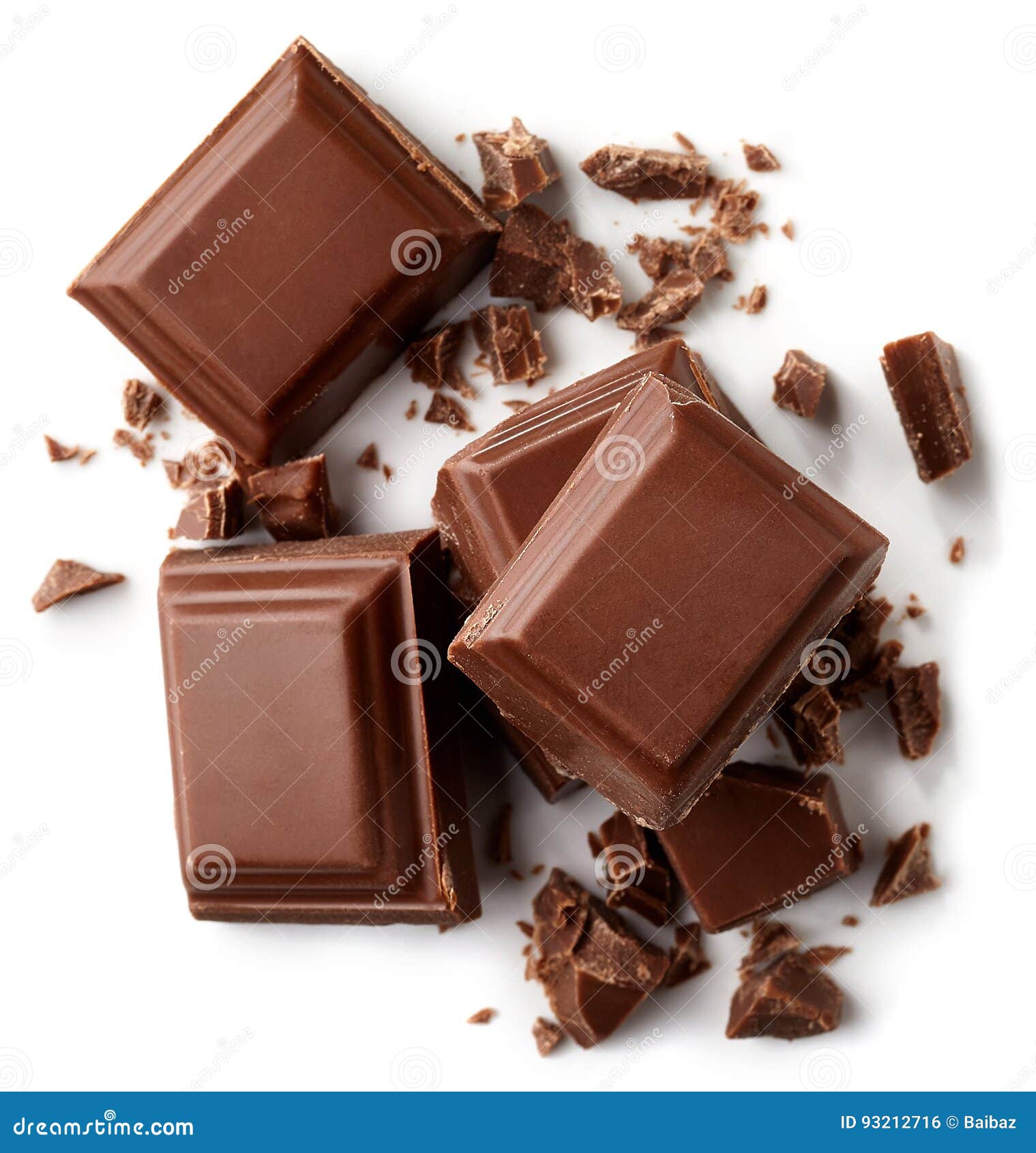 Milk chocolate pieces stock photo. Image of milk, group - 93212716
