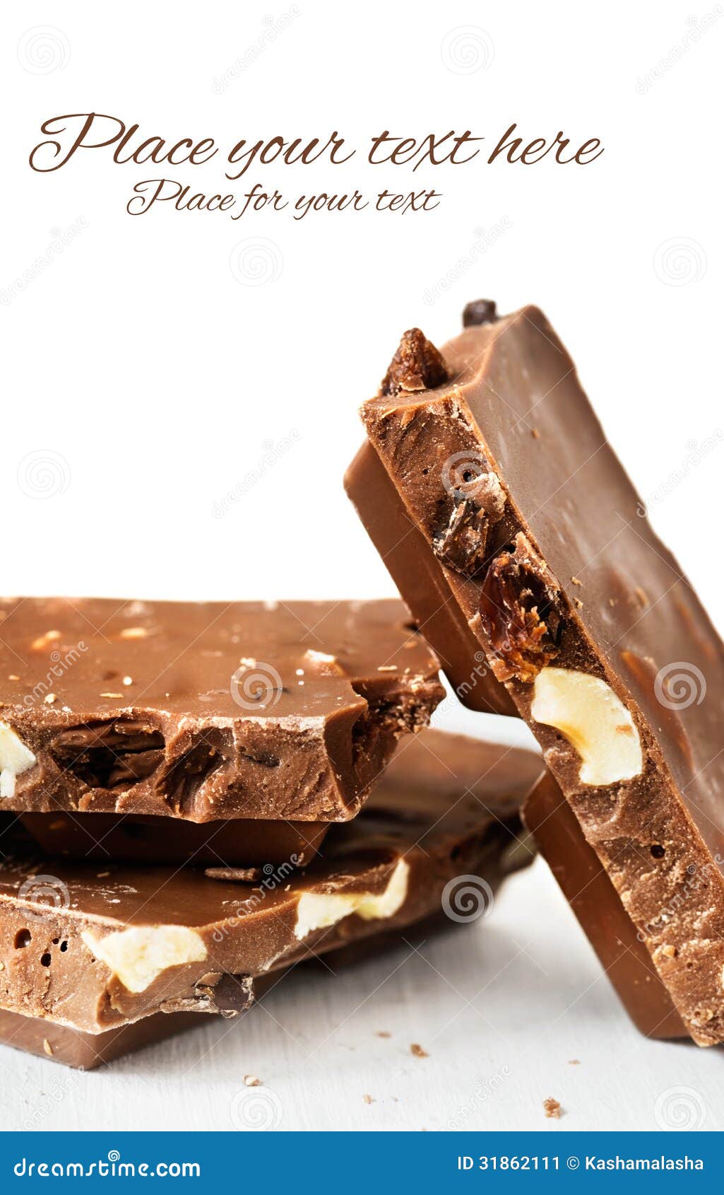 Milk Chocolate with a Place for Text Stock Image - Image of brown ...