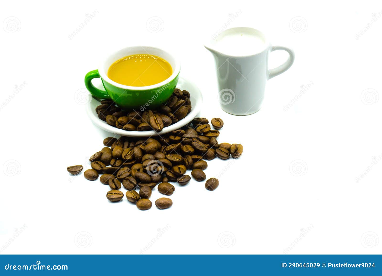 Milk and Coffee Isolated on White Background Stock Image - Image of ...