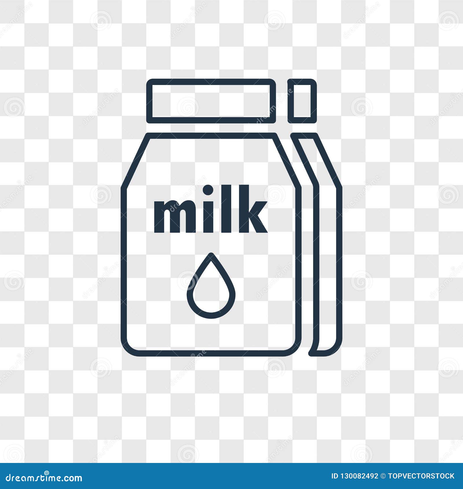 Milk Concept Vector Linear Icon Isolated on Transparent Background ...