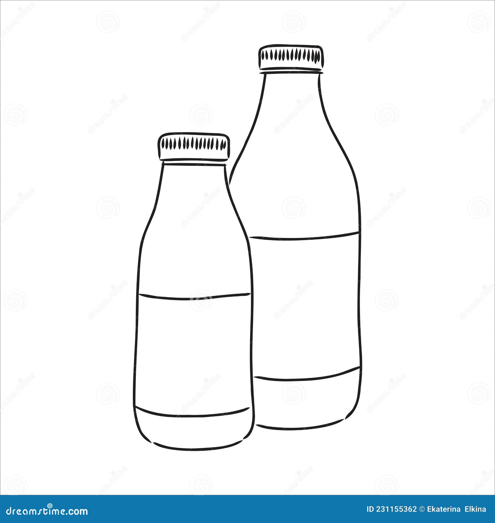 Milk Container or Box Packaging. Vector Hand Drawn Sketch Illustration ...