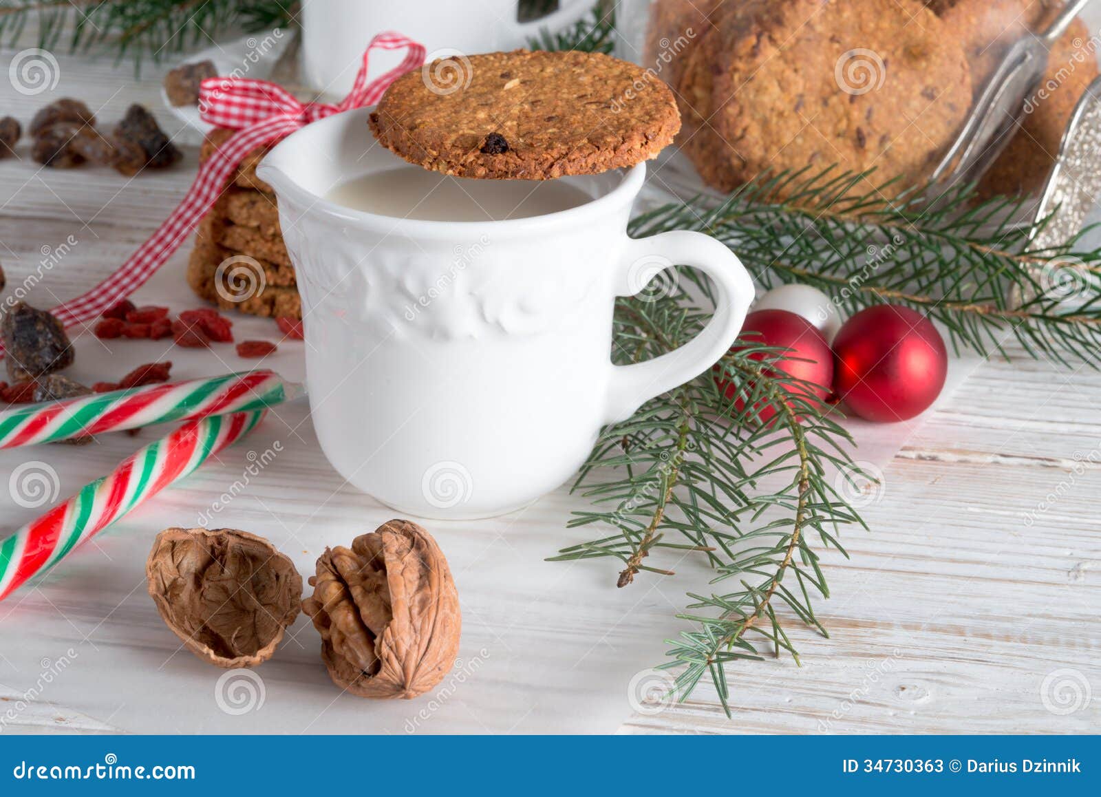 Milk and cookies for santa stock image. Image of festive - 34730363