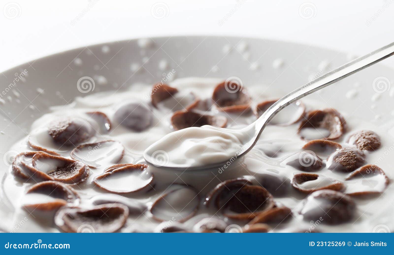 Milk and corn flakes. stock image. Image of heaping, macro - 23125269