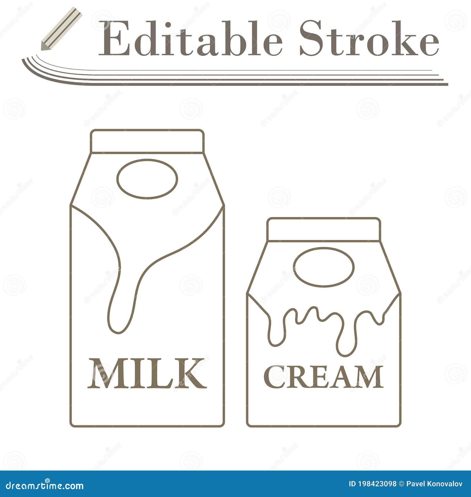 Milk and Cream Container Icon Stock Vector - Illustration of cream ...