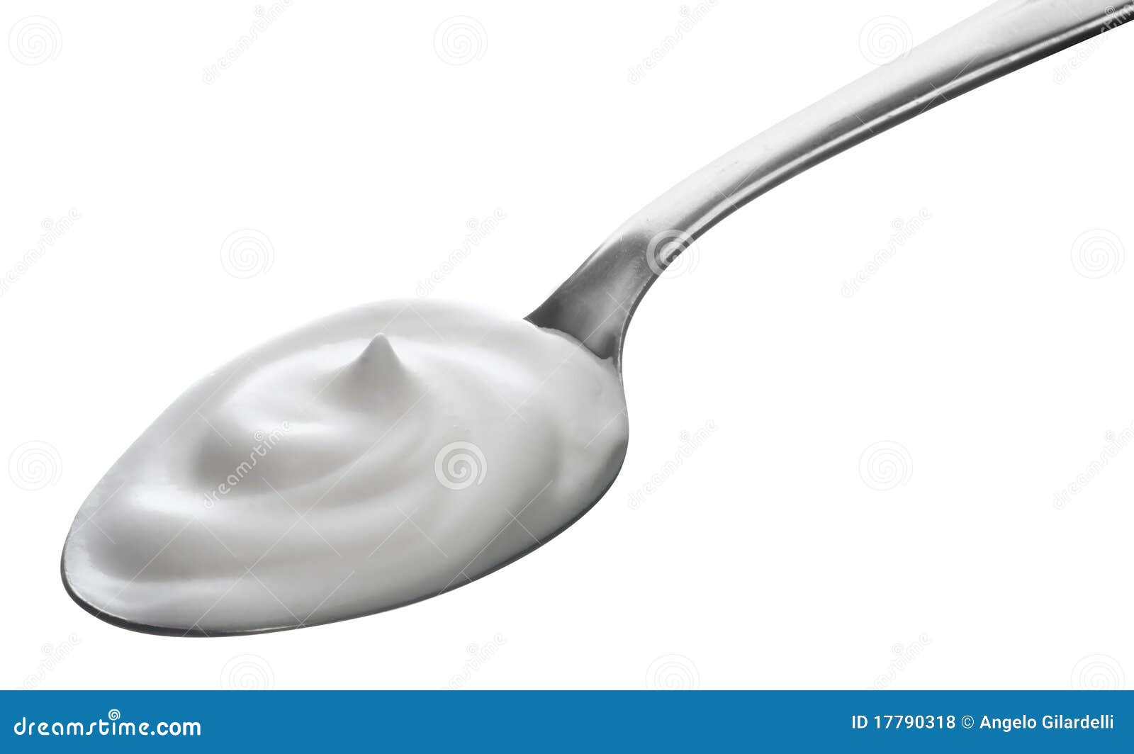Milk cream on spoon stock photo. Image of milk, white - 17790318