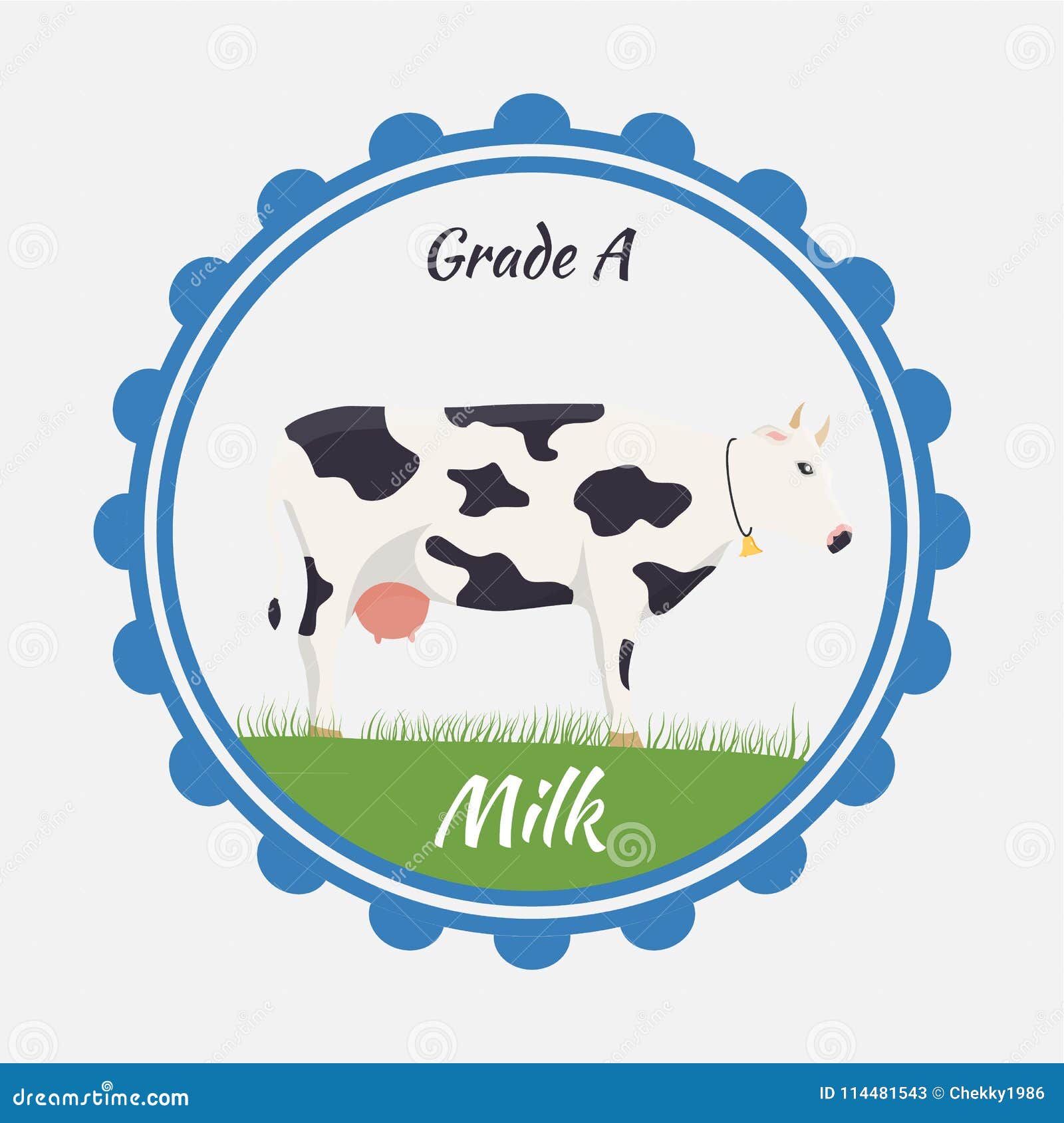 Milk And Creamery Label, Emblem Cartoon Vector | CartoonDealer.com ...