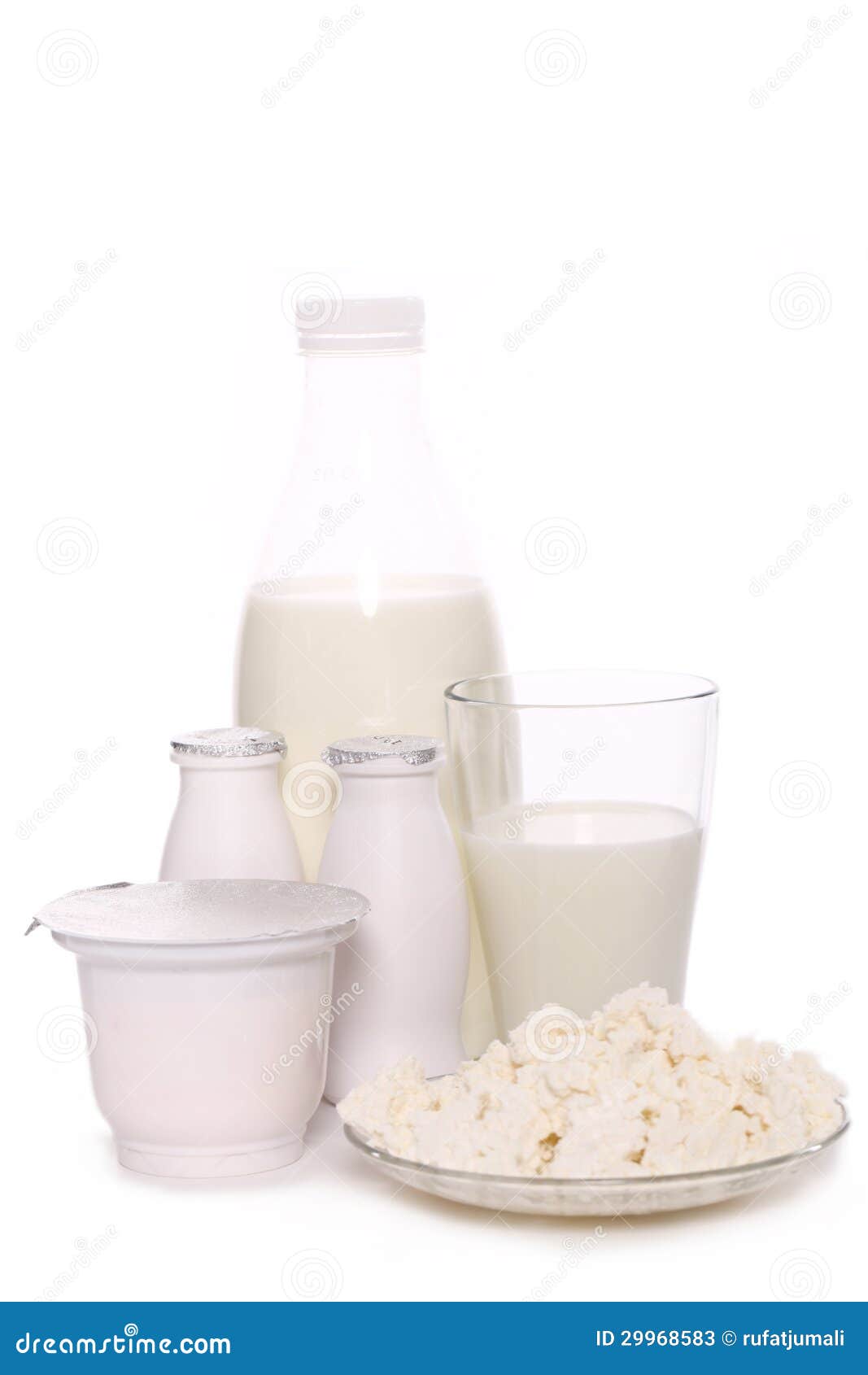 Dairy Products Isolated on White Background Stock Image - Image of ...