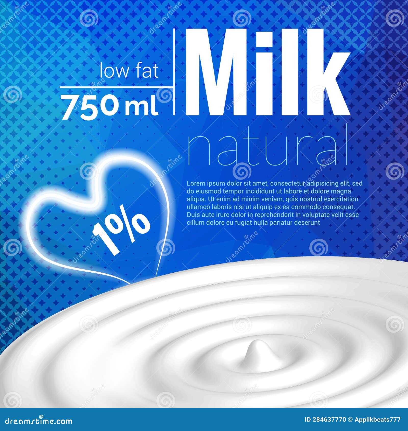 Milk Design, Milk Wave, Blue Triangle Halftone Background, Heart, Love ...