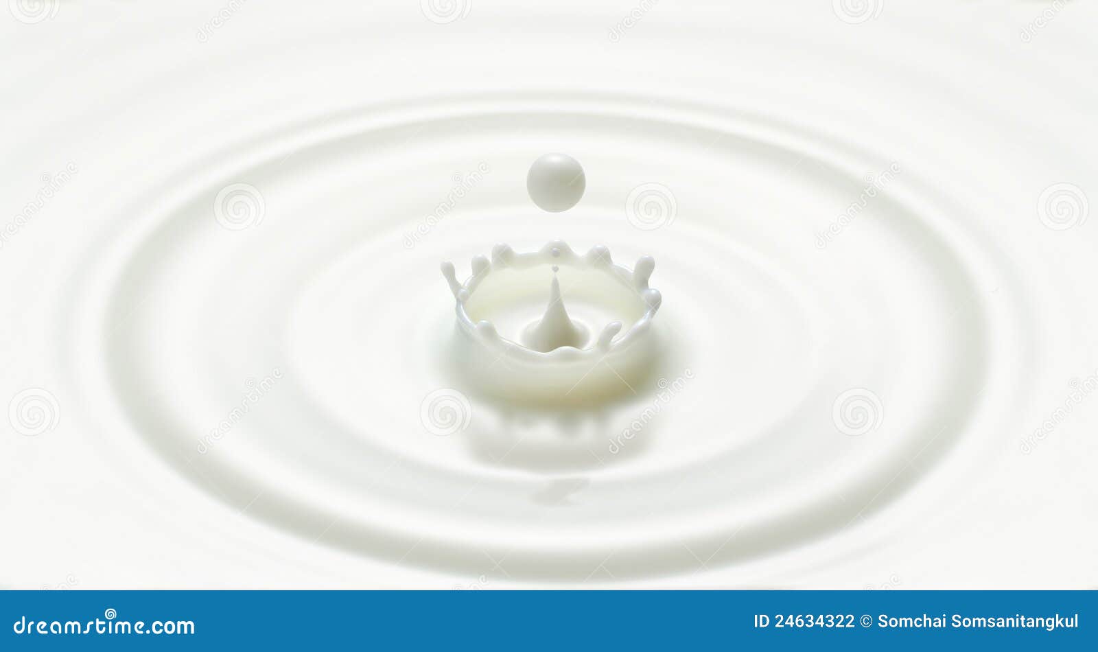 Milk Drop Created Ripple and Splash in Crown Shape Stock Photo - Image ...