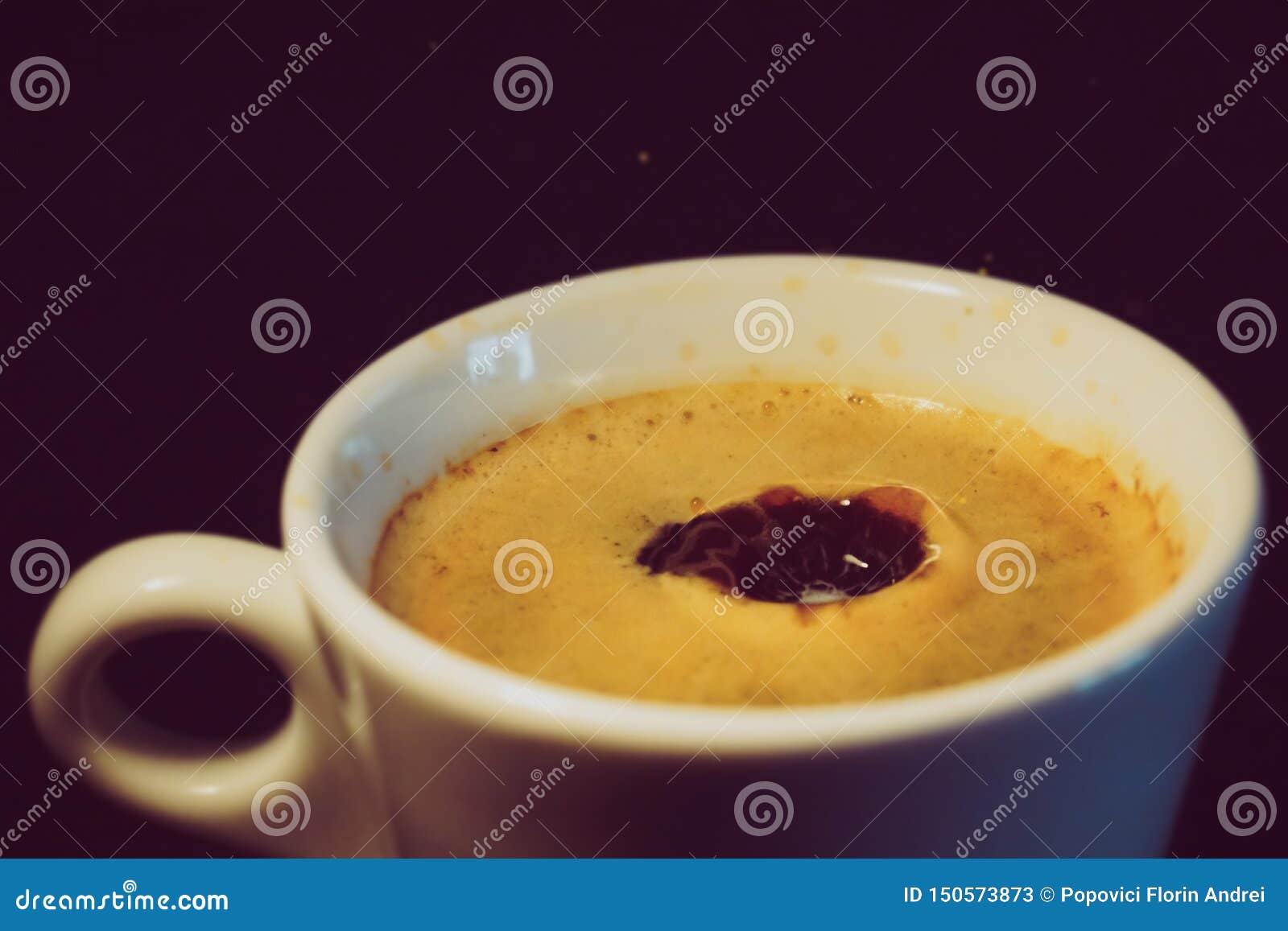 Milk Drop Falling into a Cup of Coffee Stock Image - Image of caffeine ...