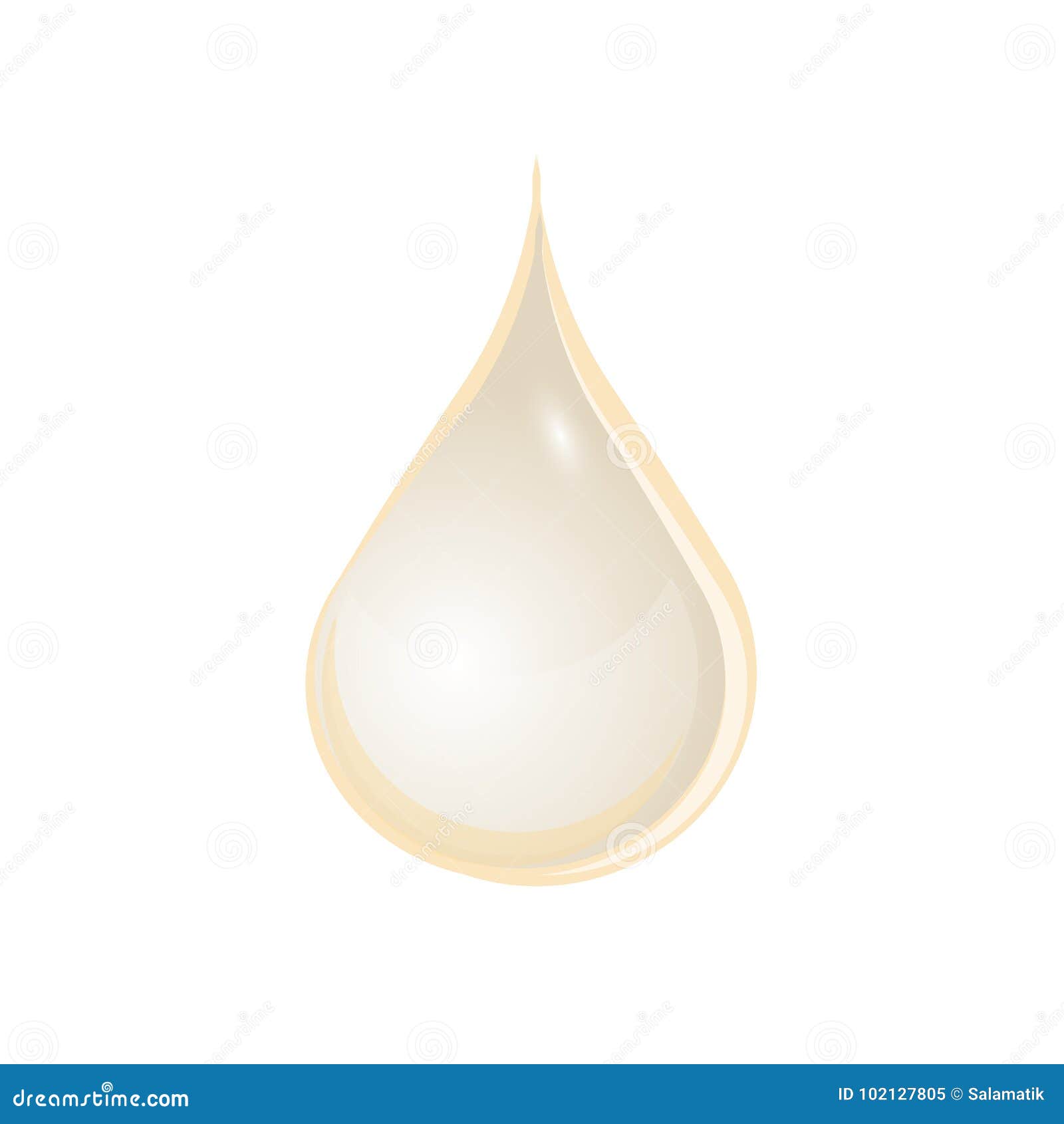 Milk Drop Splashing And Making Ripple. White Creamy Liquid. Isolated ...