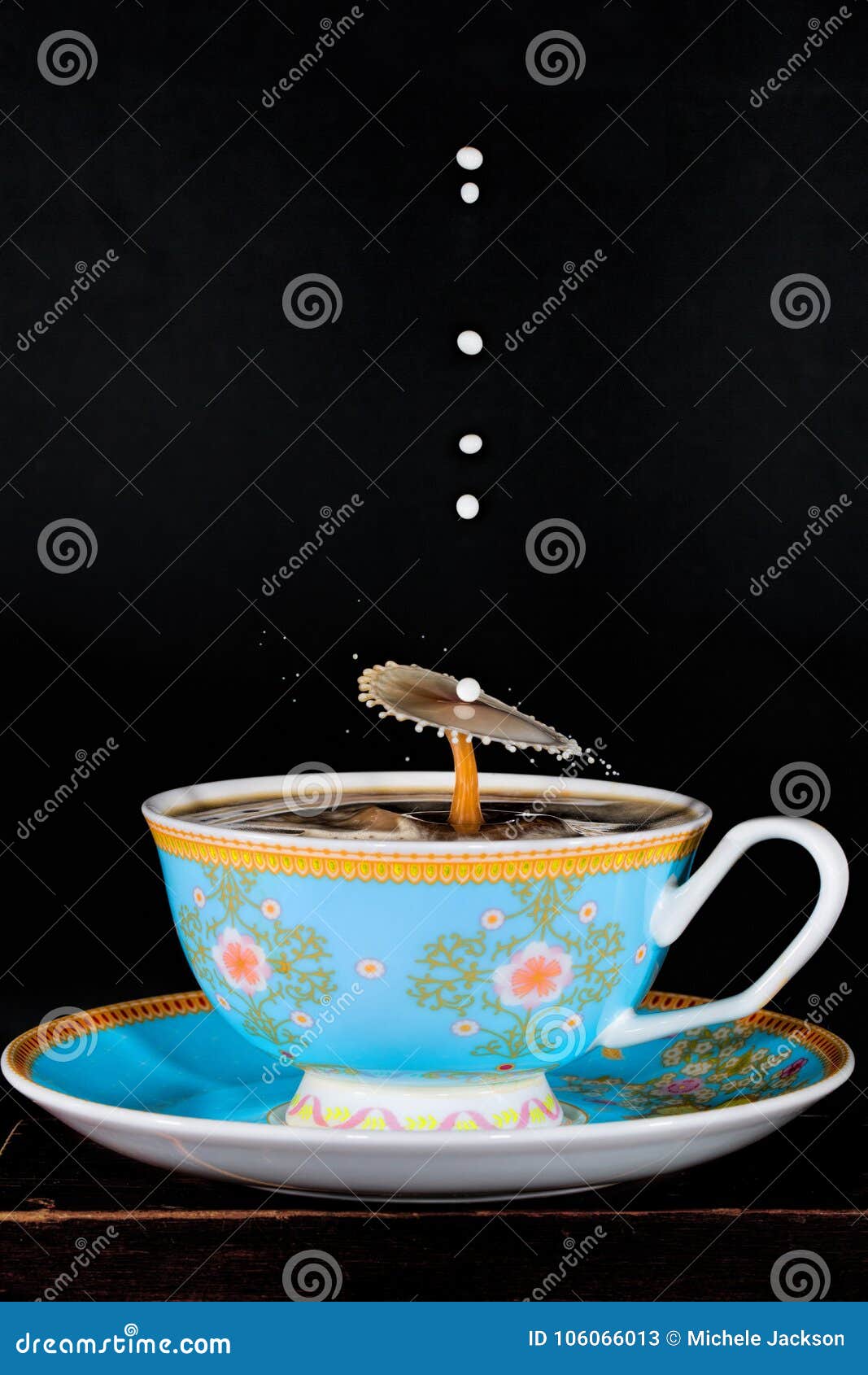 Milk Dropped into Coffee To Create Water Drop Art Stock Image - Image ...