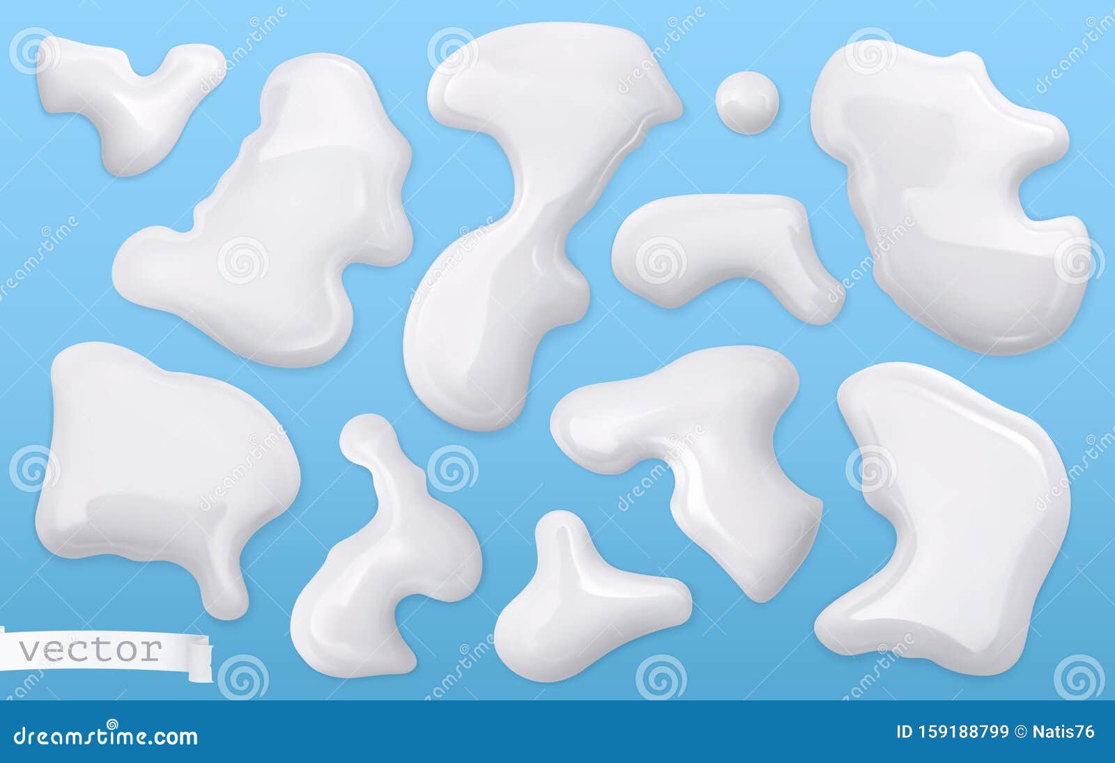 Milk Drops And Splash Background For Dairy Banner. Cartoon Vector ...