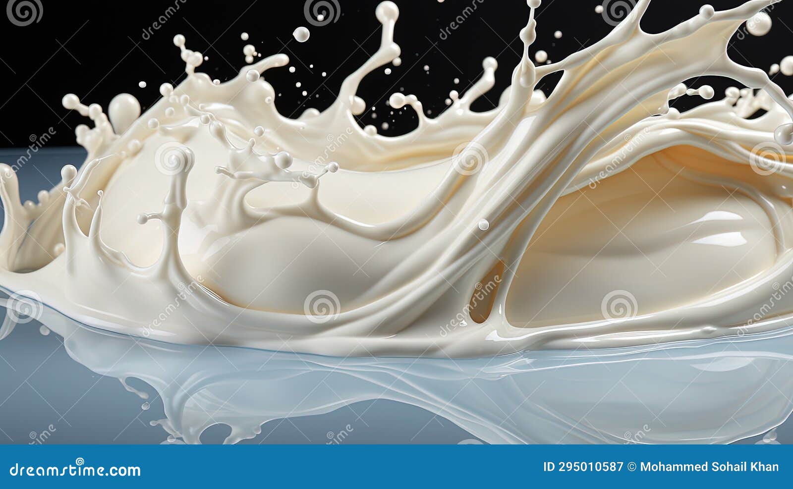 Milk Drops and Splashes Isolated on White Blurred Background Stock ...