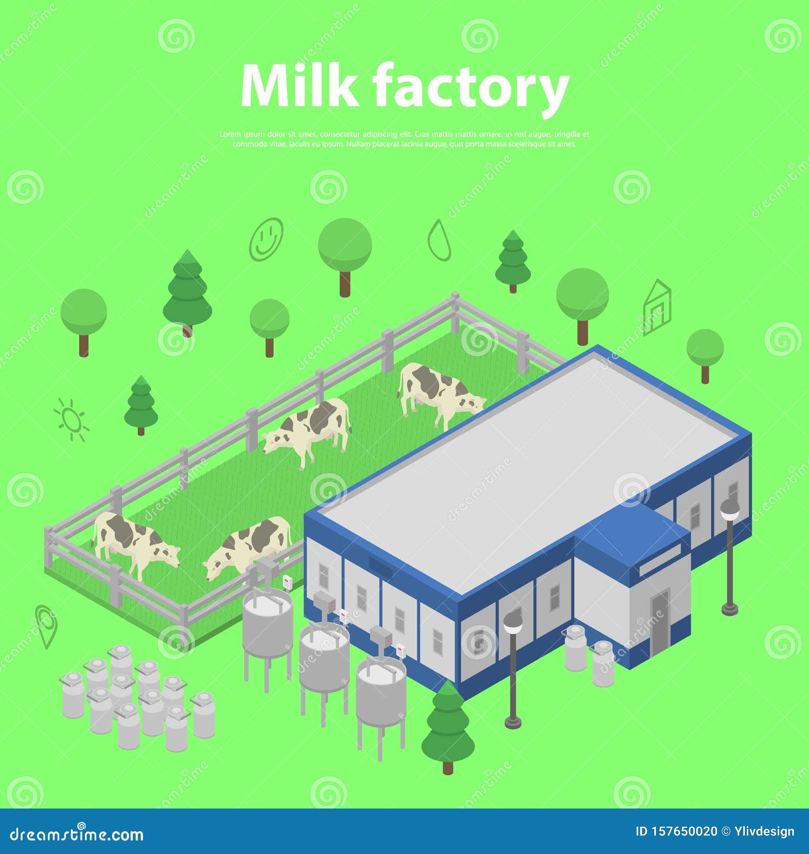 Milk Factory Concept Banner, Isometric Style Stock Vector ... Milk Factory Concept Banner, Isometric Style Stock Vector ...