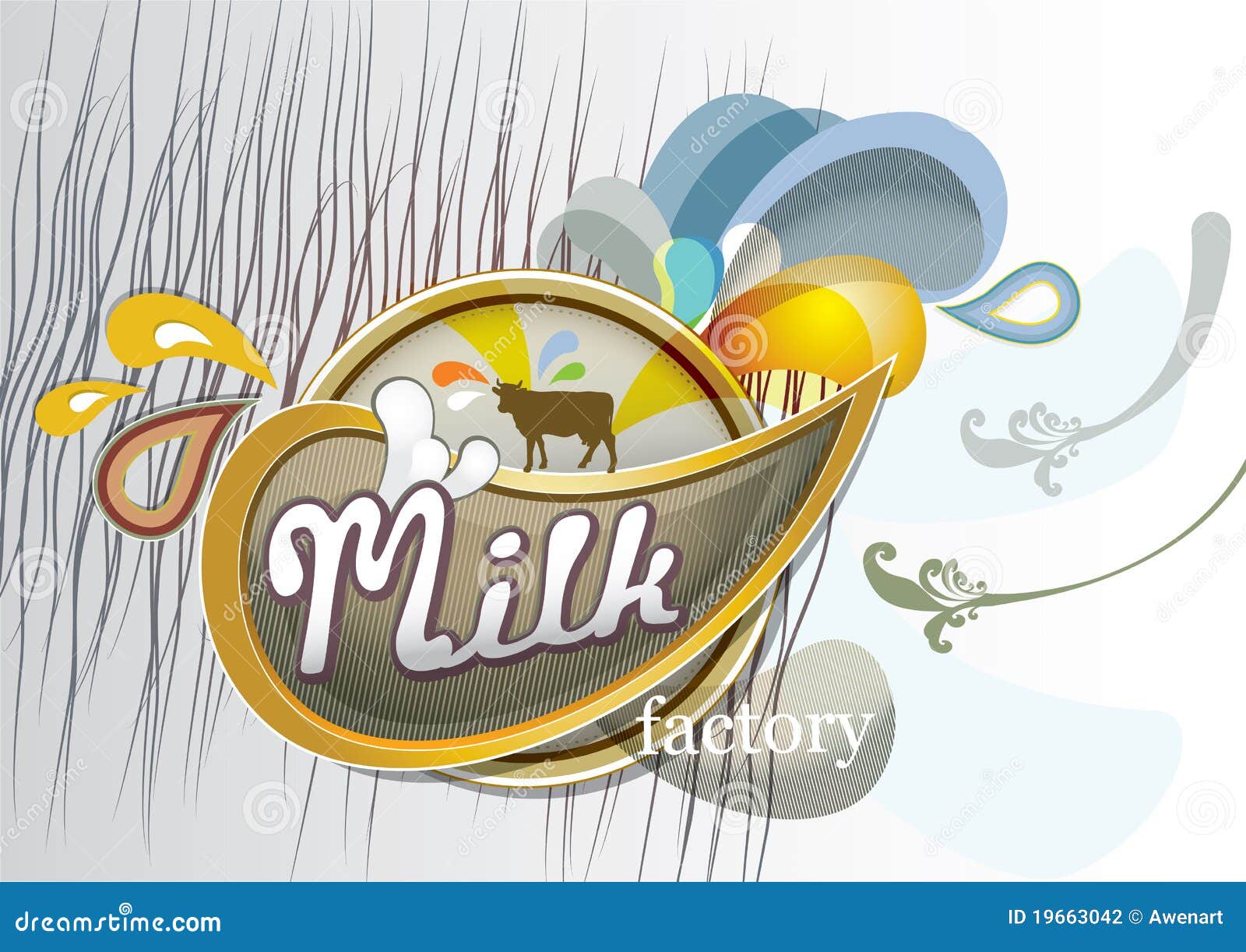 Milk Factory Vector Background Stock Vector - Illustration of gold ...