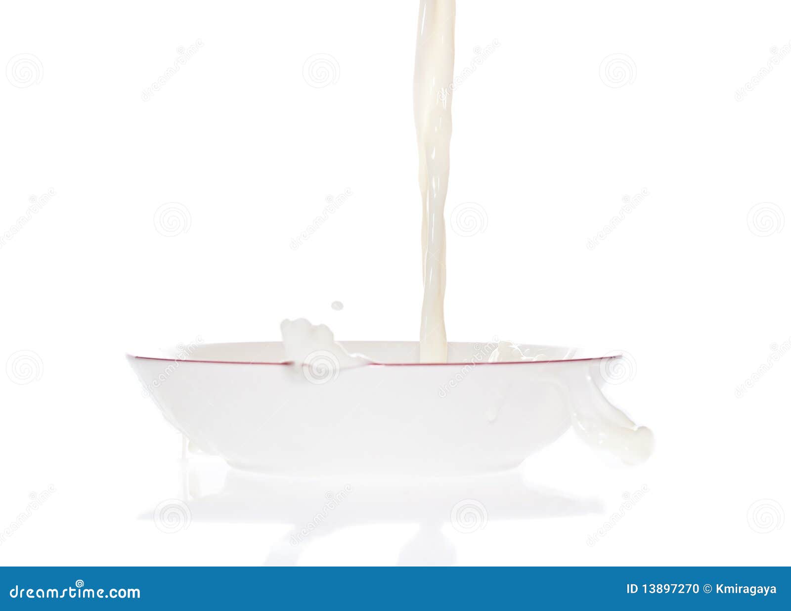 Milk falling into a bowl stock photo. Image of calcium - 13897270