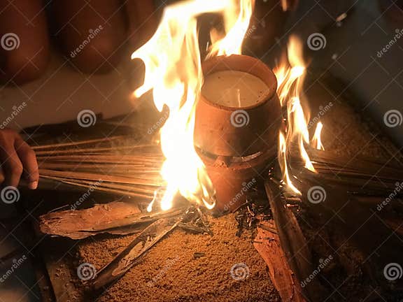 Milk with Fire stock photo. Image of iron, wood, bonfire - 284335268