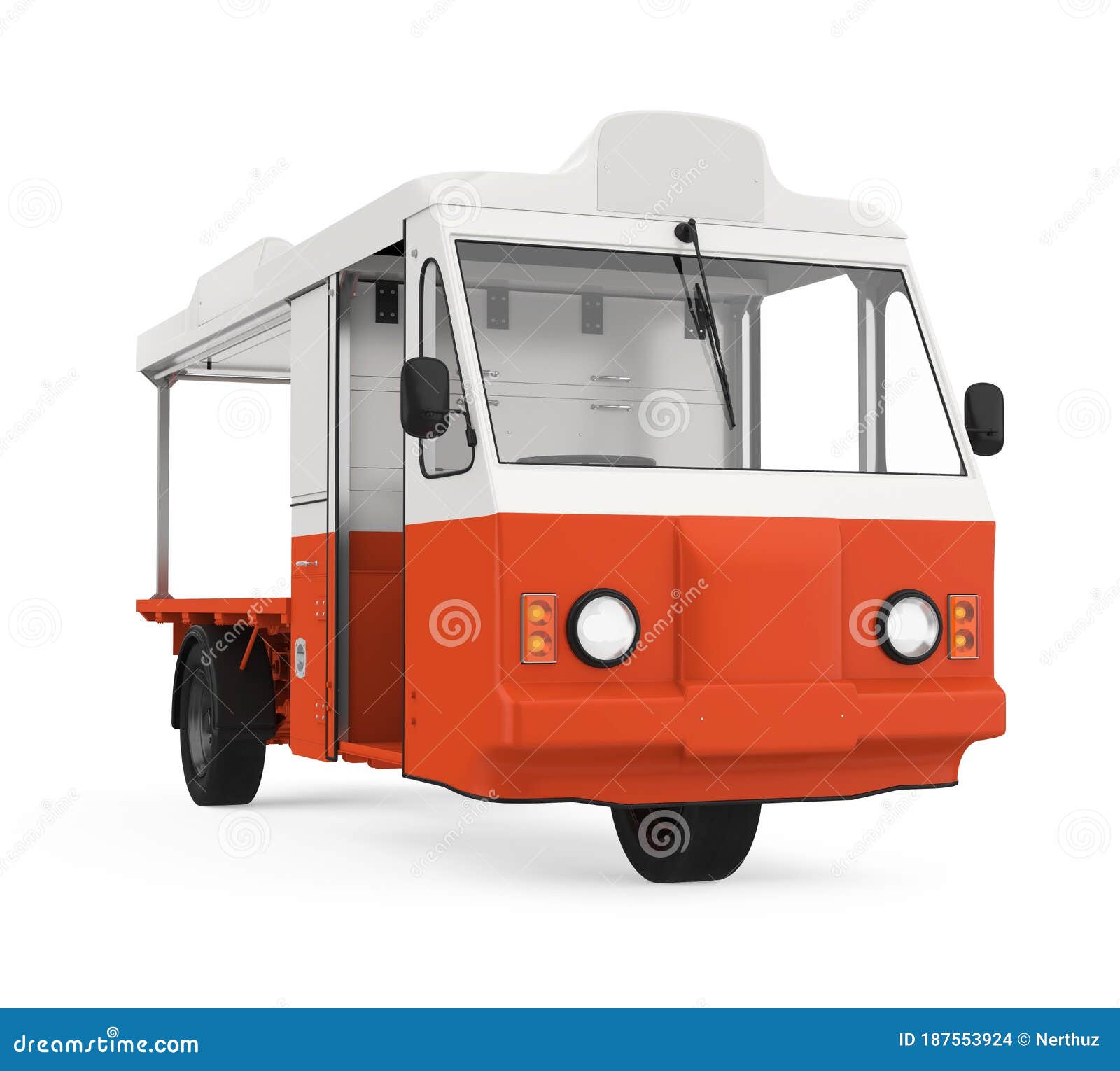 Milk Float Van Isolated stock illustration. Illustration of milkman ...
