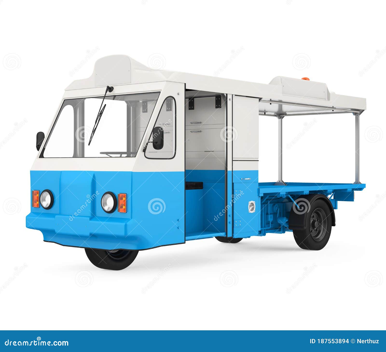 Milk Float Van Isolated stock illustration. Illustration of background ...
