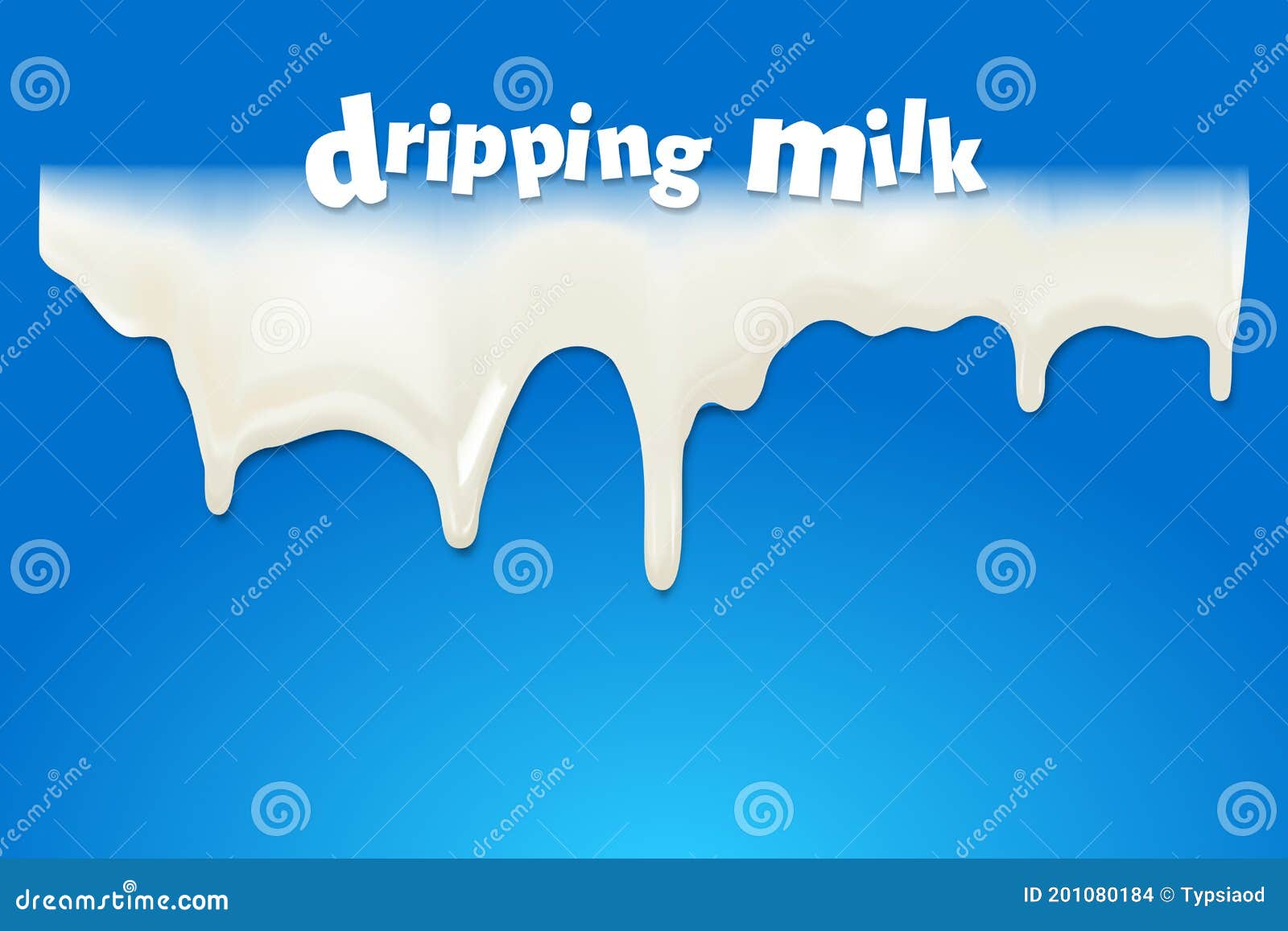 Milk Flowed and Dripping on a Blue Background Stock Vector ...