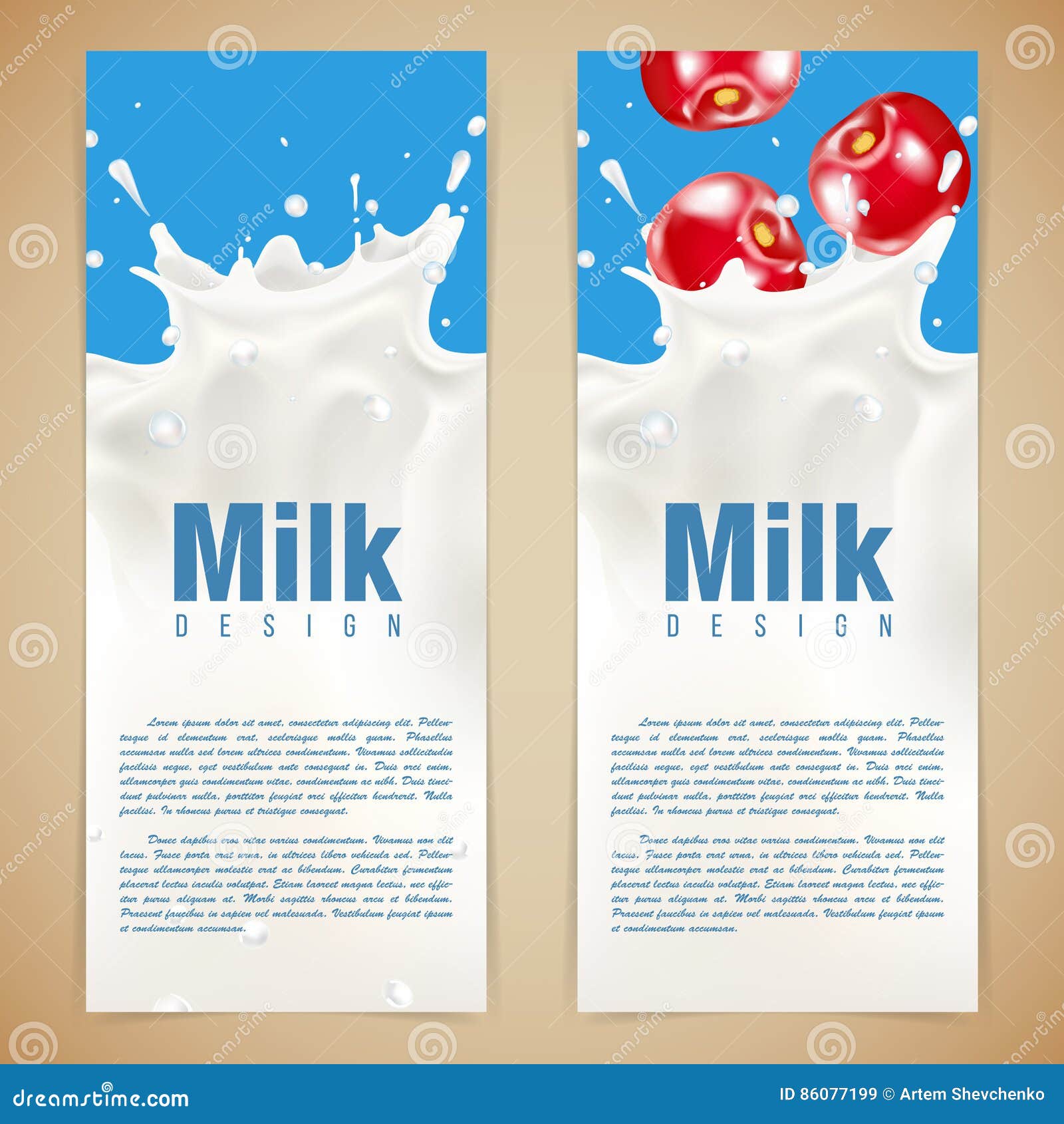 Milk Flyer Design Vector Illustration with Milk Splash Stock Vector ...