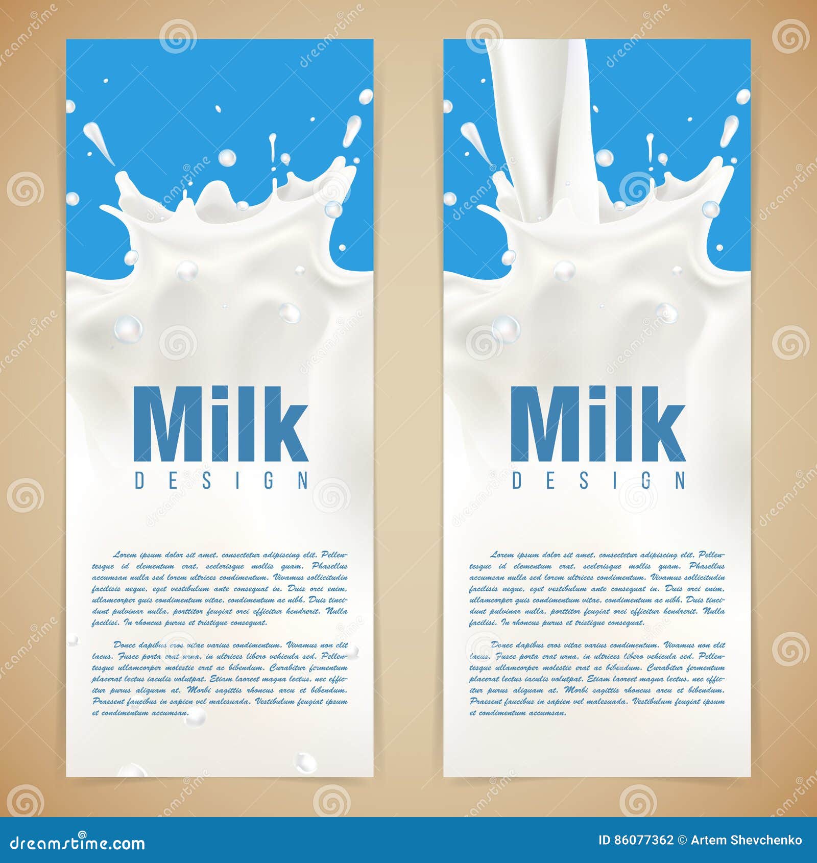 Milk Flyer Design Vector Illustration with Milk Splash Stock Vector ...