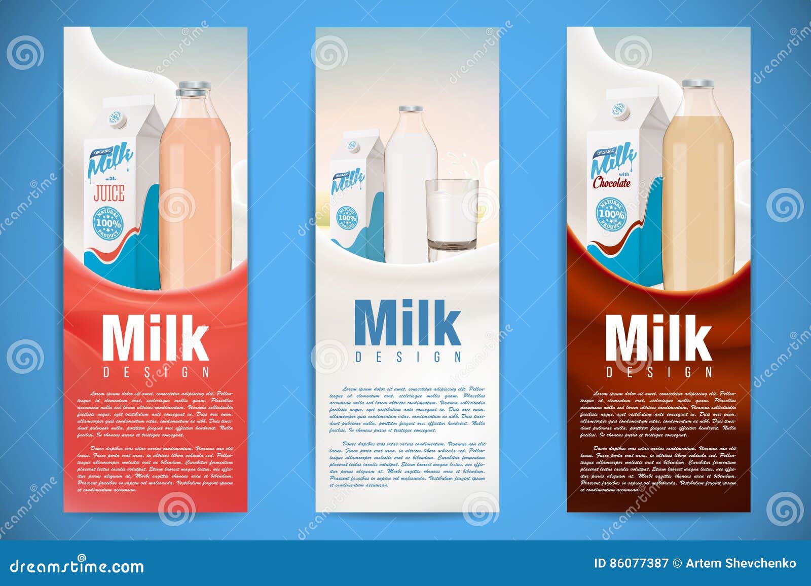Milk Flyer Design Vector Illustration with Milk Splash Stock Vector ...