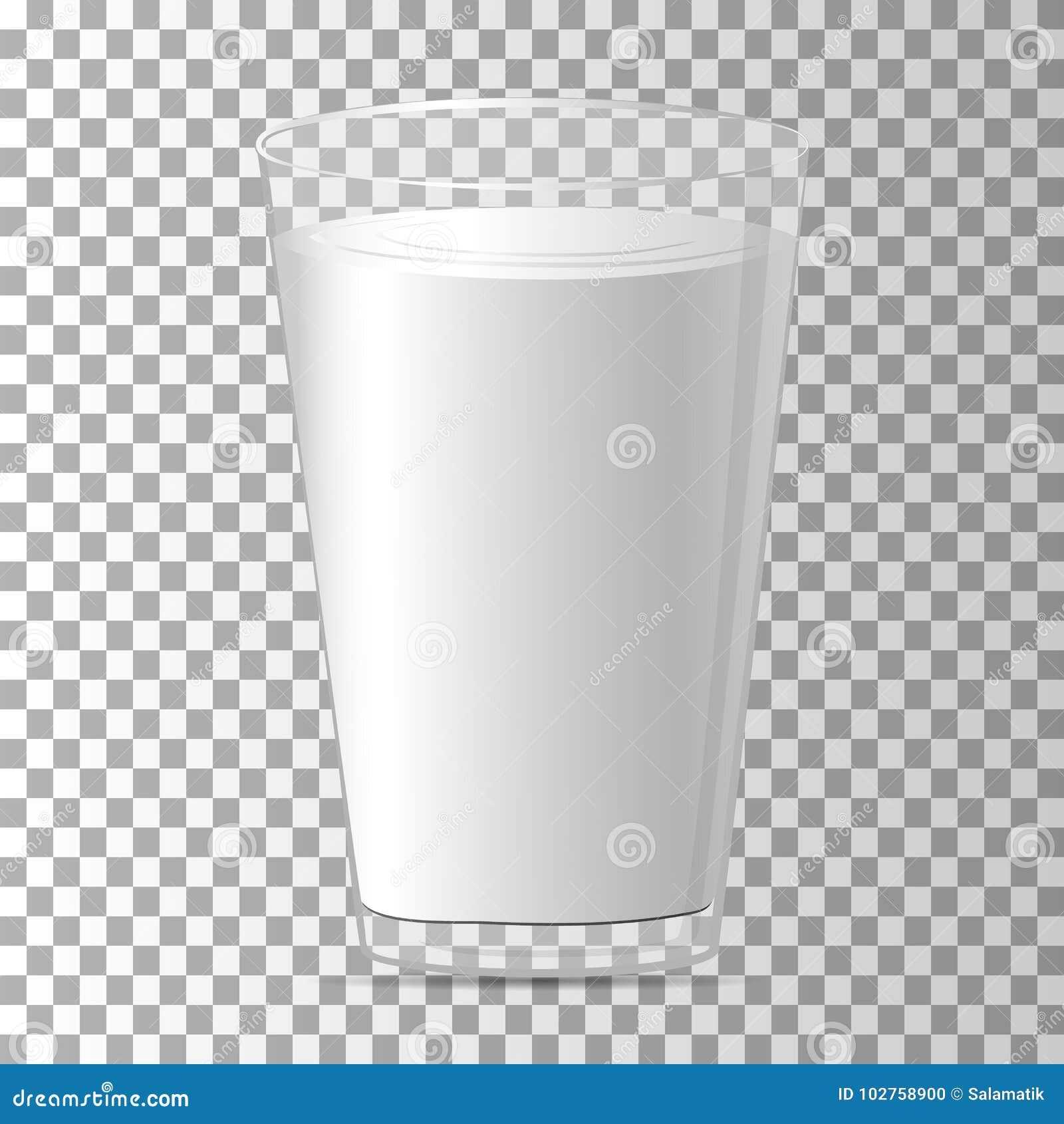 Milk in a Glass. Full Glass with Beverage. Vector. Stock Vector ...