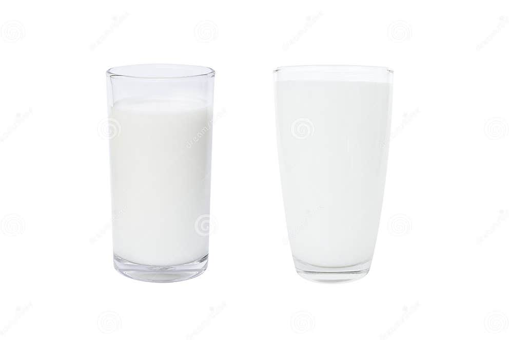 Milk Glass Isolated on White Stock Photo - Image of cold, pasteurized ...