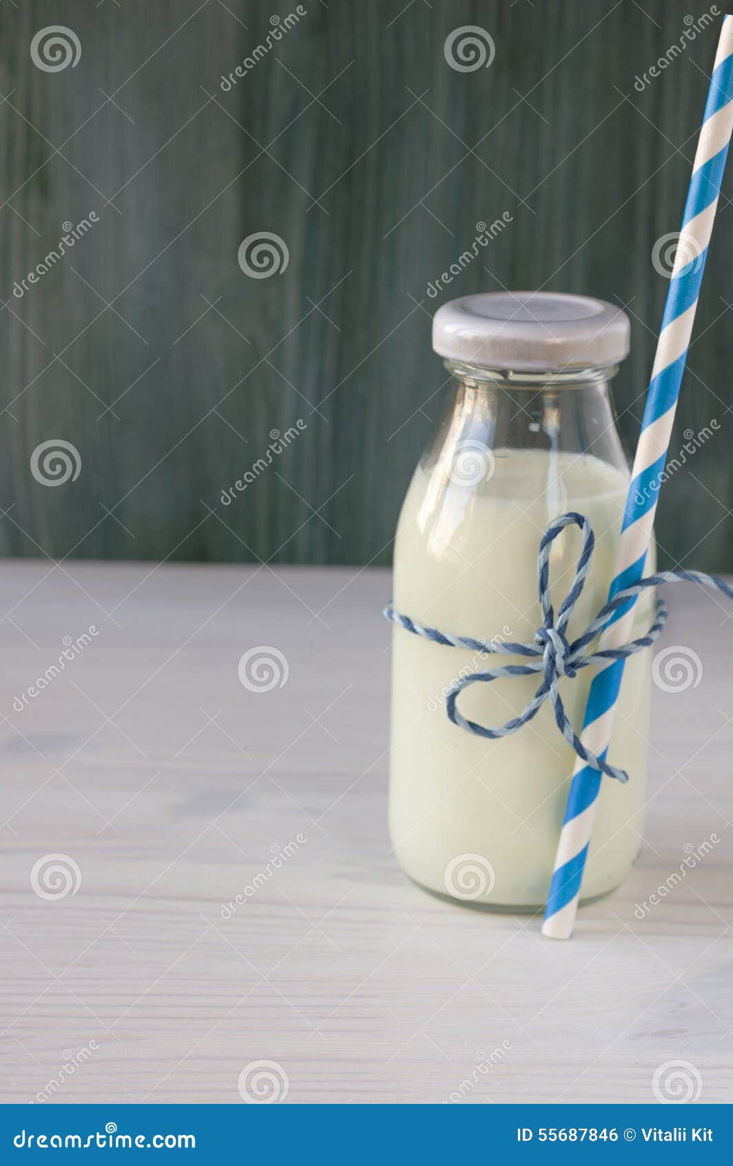 Milk in Glass Jars on a Checkered Table Stock Photo - Image of vintage ...
