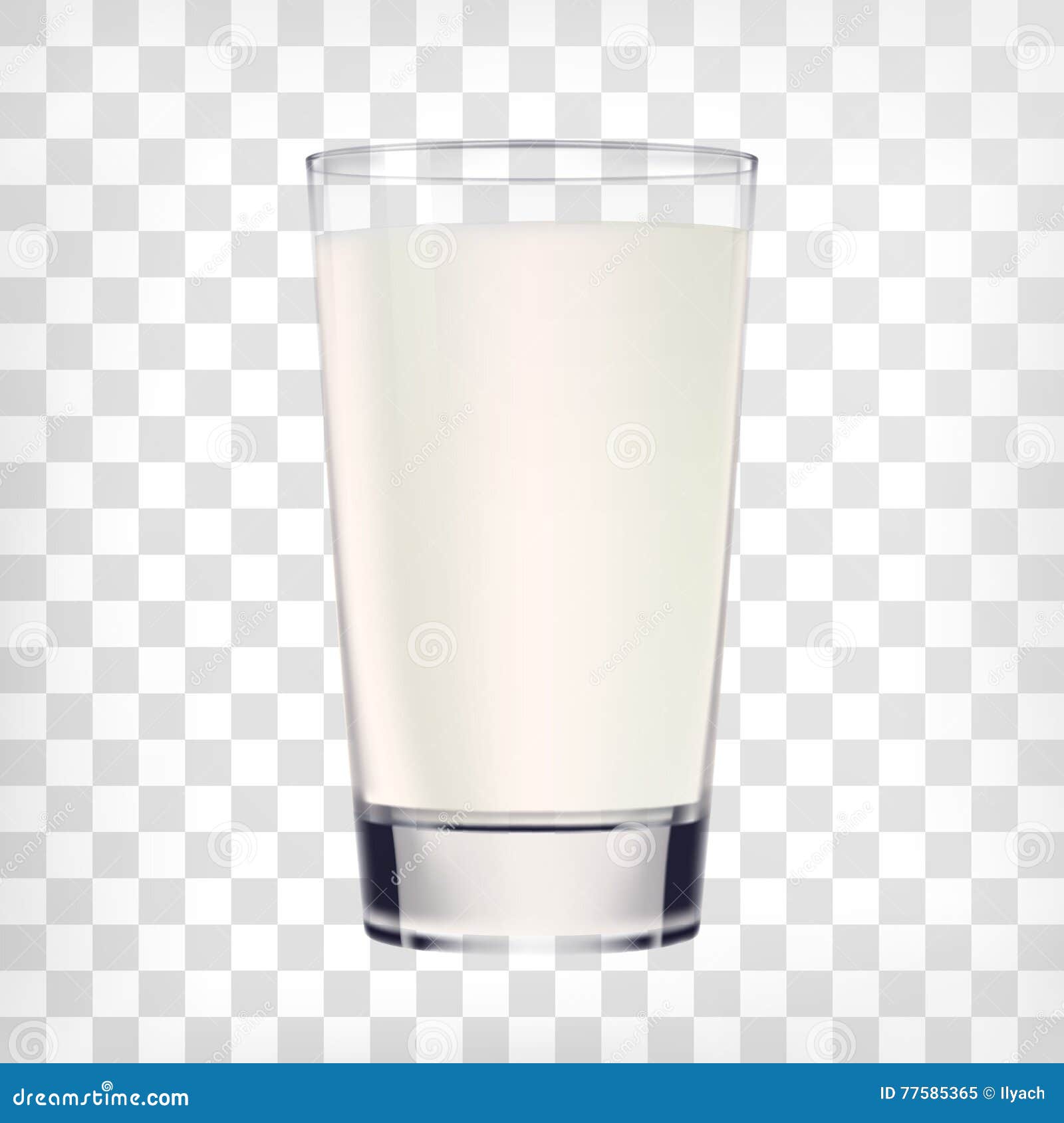 Milk Glass. Realistic Empty, Half Full And Full Glass With Milk ...