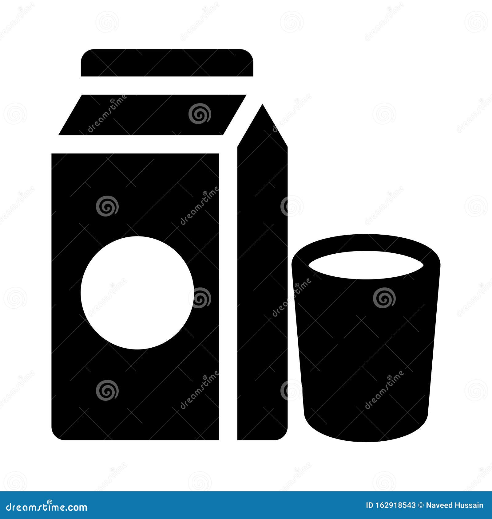 Milk Glass Vector Glyph Flat Icon Stock Vector - Illustration of flat ...