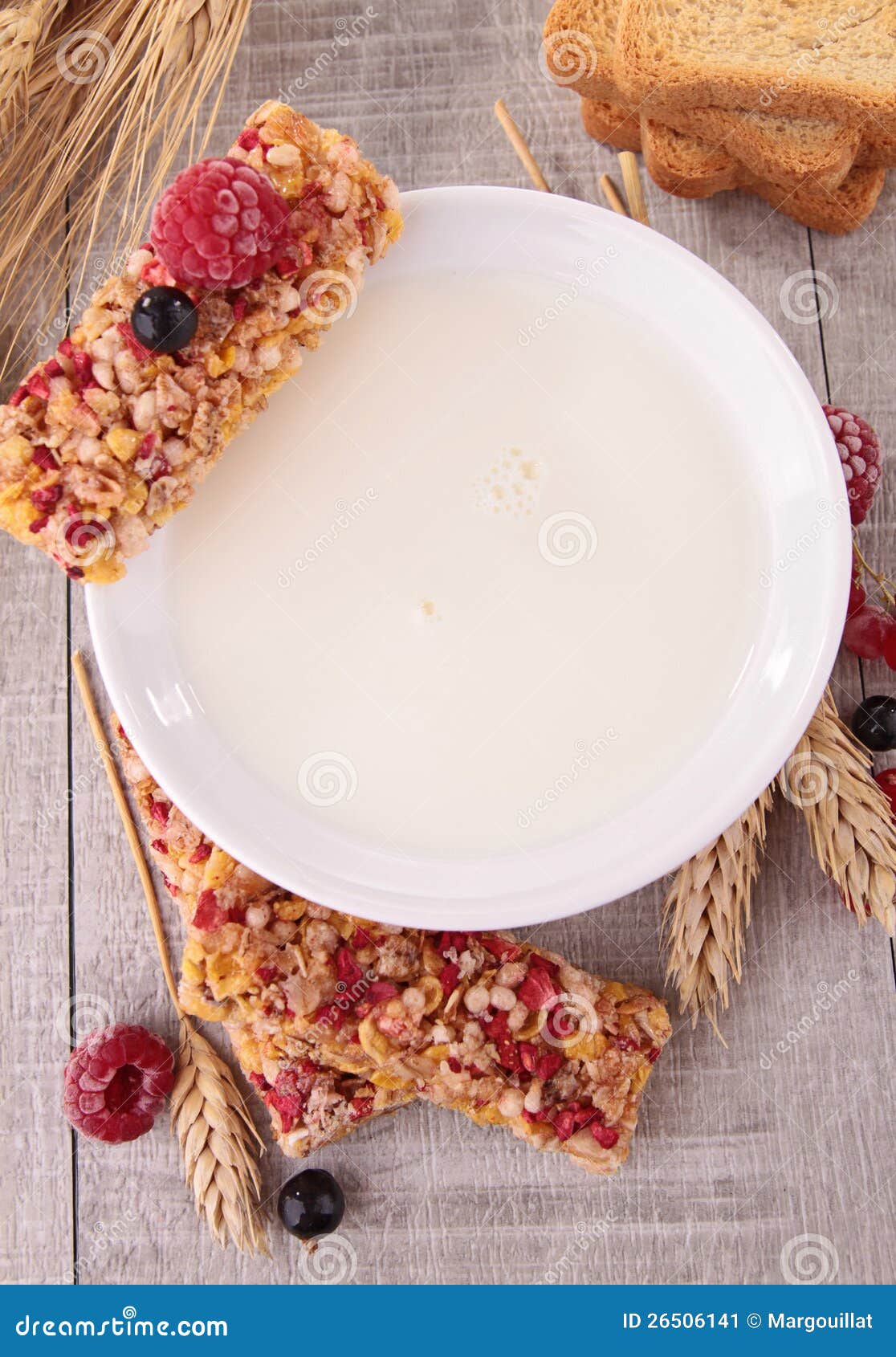 Milk and granola bar stock image. Image of granola, vitamin - 26506141