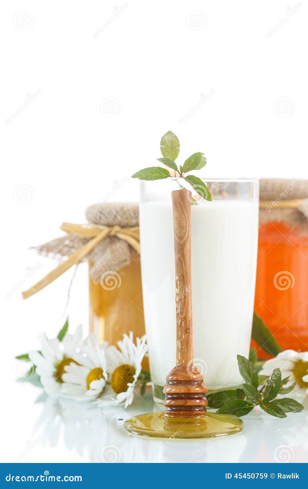 Milk with honey stock image. Image of buckwheat, golden - 45450759