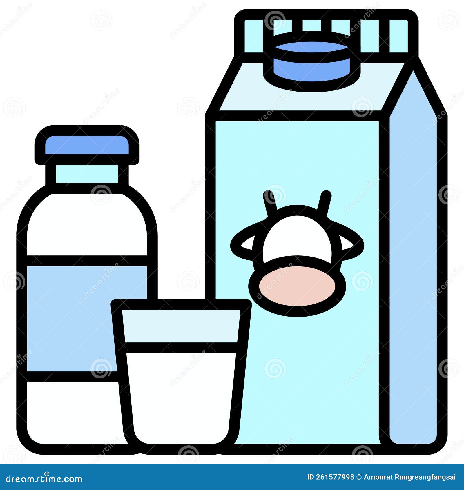 Milk Icon, Coffee Shop Related Vector Stock Vector - Illustration of ...